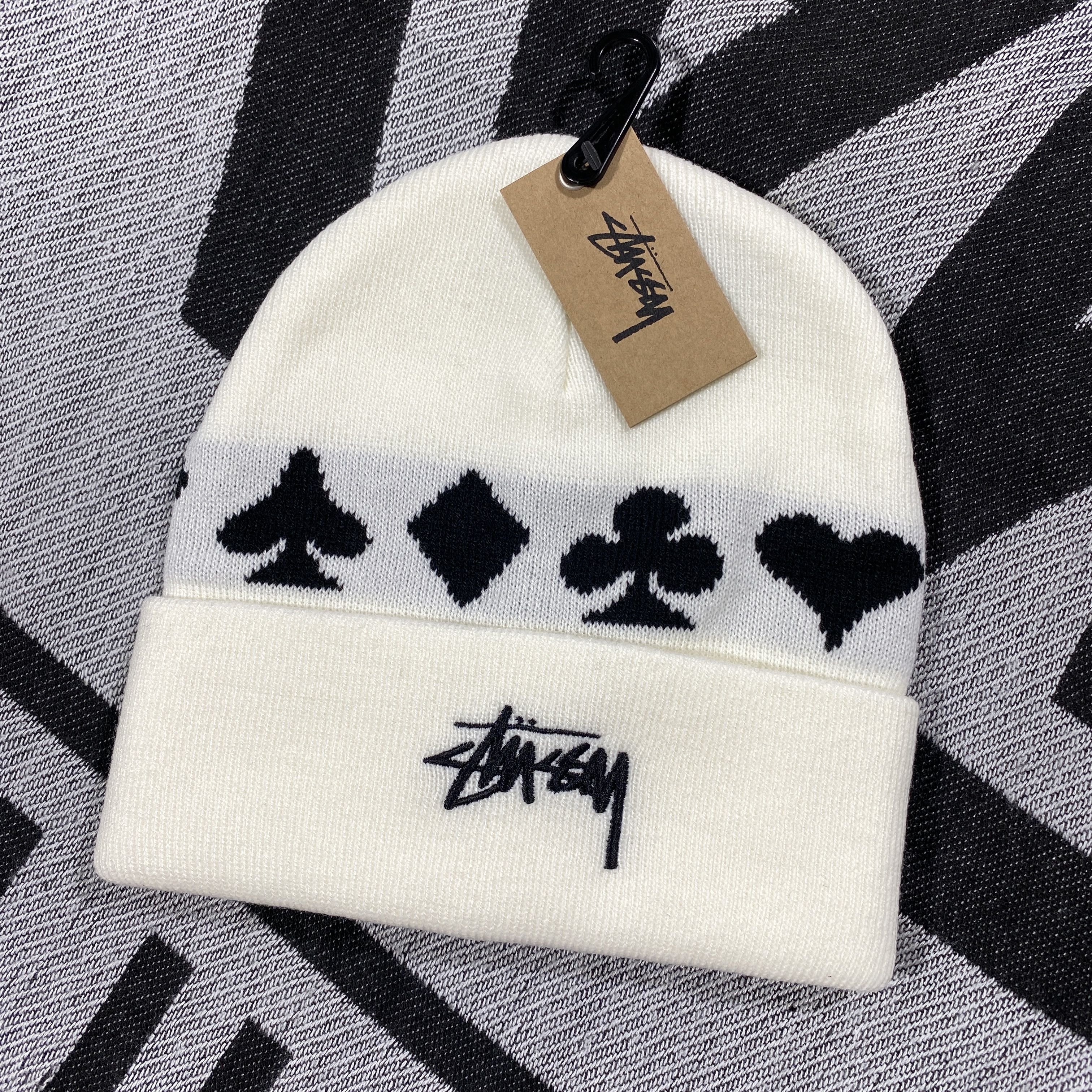 Streetwear × Stussy PLAYING CARD LOGO STUSSY BEANIES RARE | Grailed