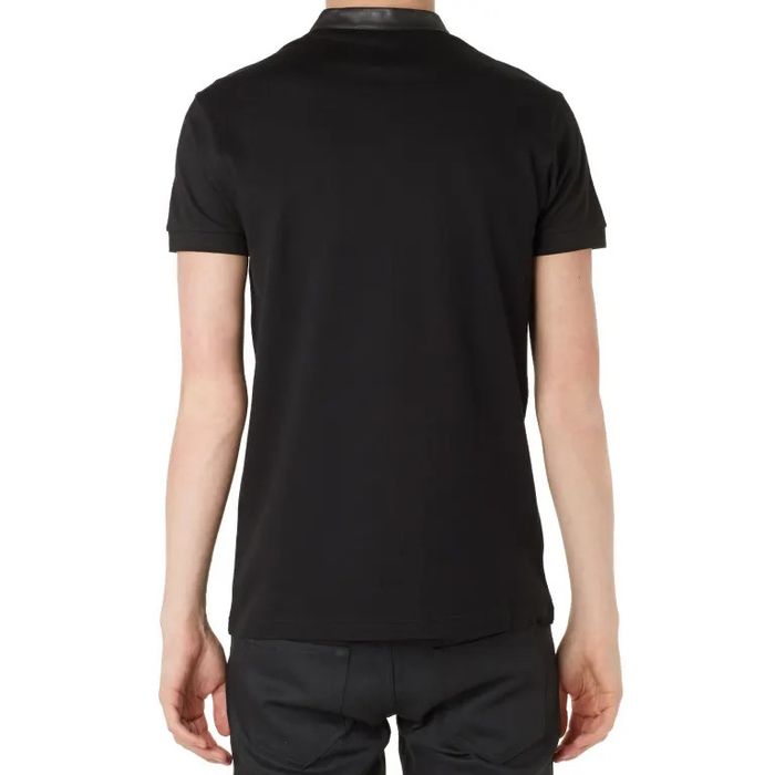 Saint Laurent Paris SAINT LAURENT Leather Collar Polo Shirt YSL T ...