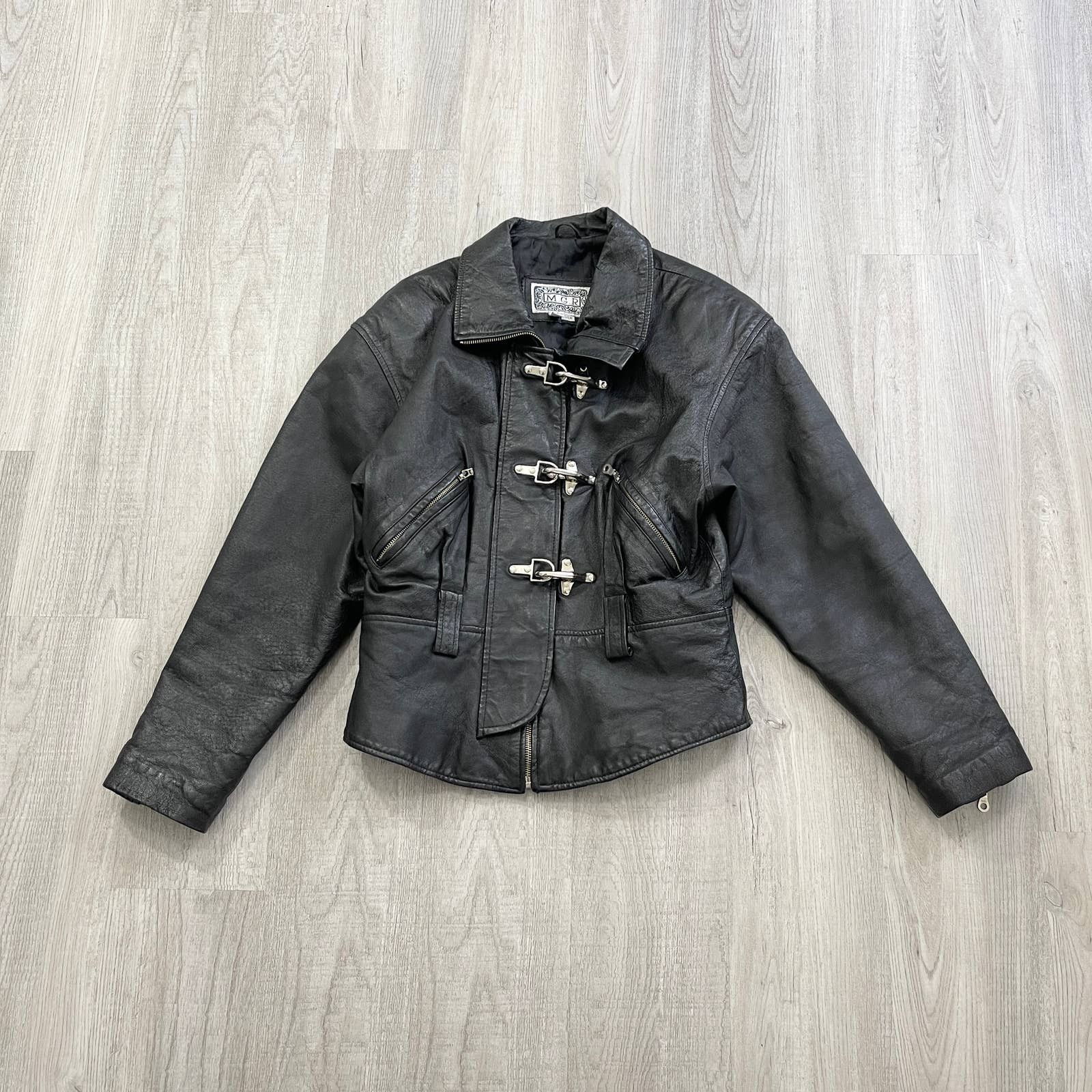 Vintage MGR Punk Rock Indie Black Leather Biker Jacket | Grailed