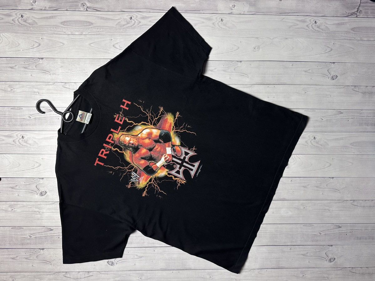 Streetwear × Vintage × Wwe Vintage Wrestling Triple H 2002 big logo ...