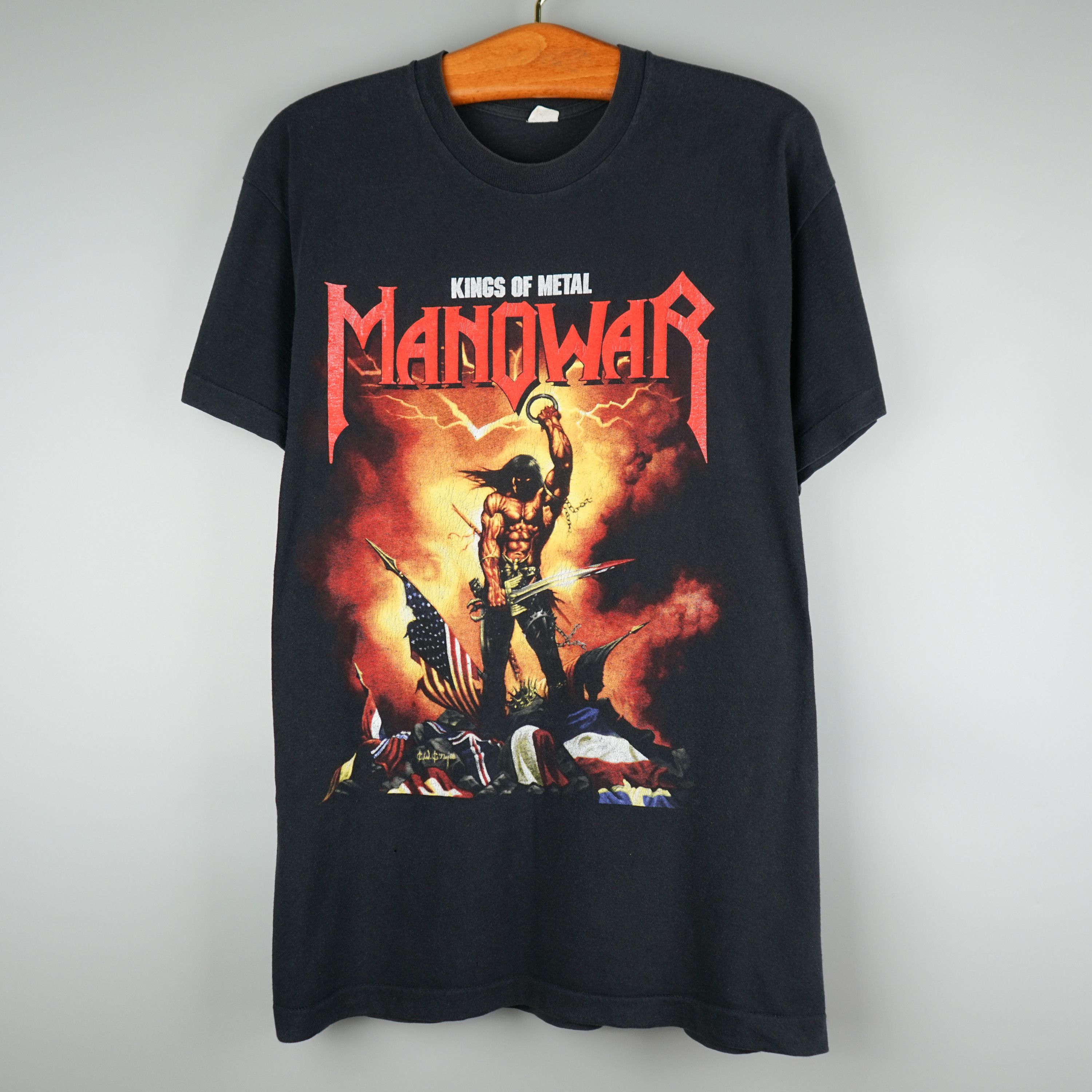 Band Tees × Rock T Shirt × Vintage 1994-95 Manowar tour t-shirt Agony ...