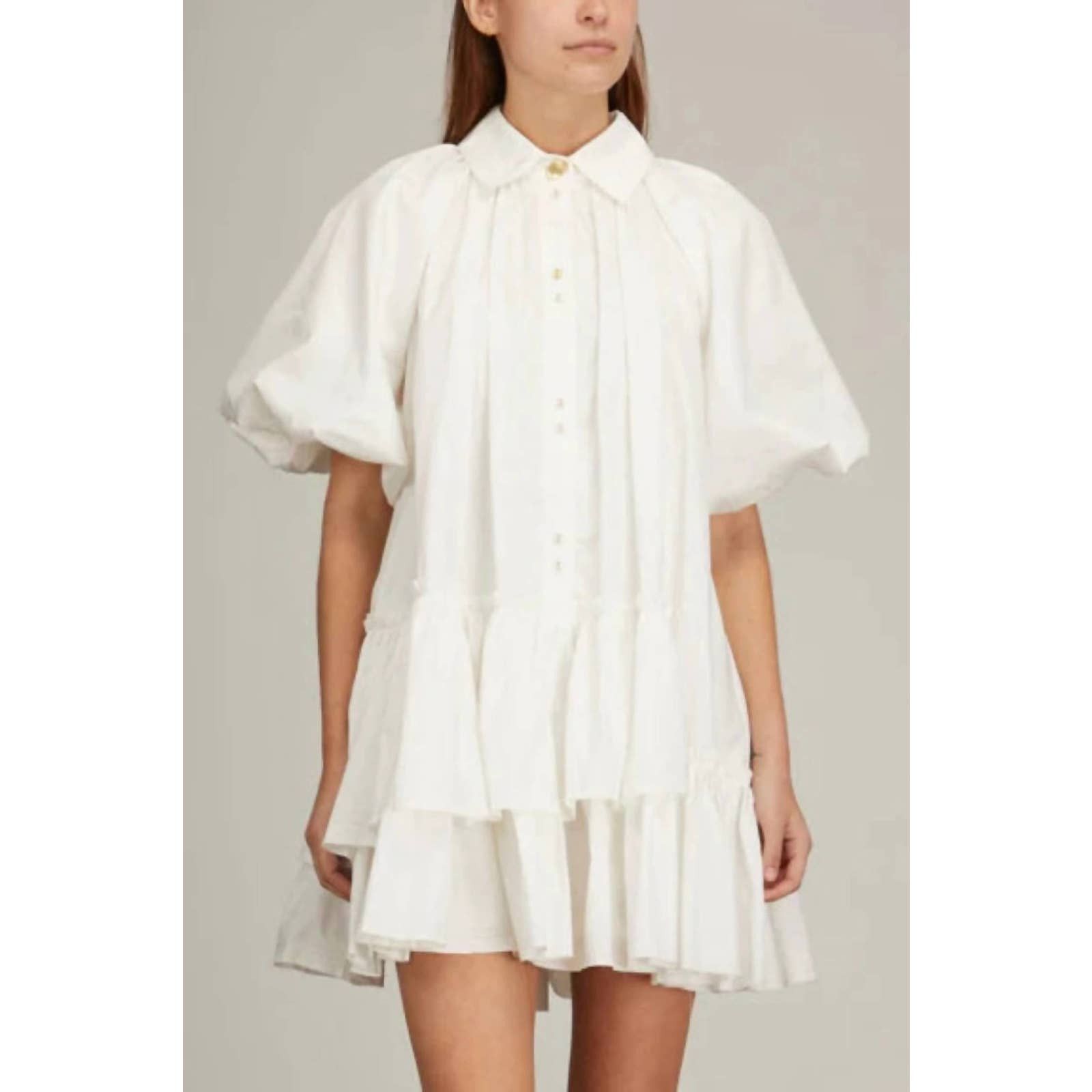 AJE Ambience Smock Mini Dress In Ivory | Grailed