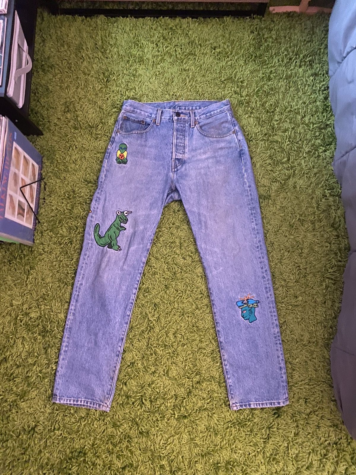 Brain Dead Brain Dead Off Planet Work Wear Embroidered Jeans | Grailed