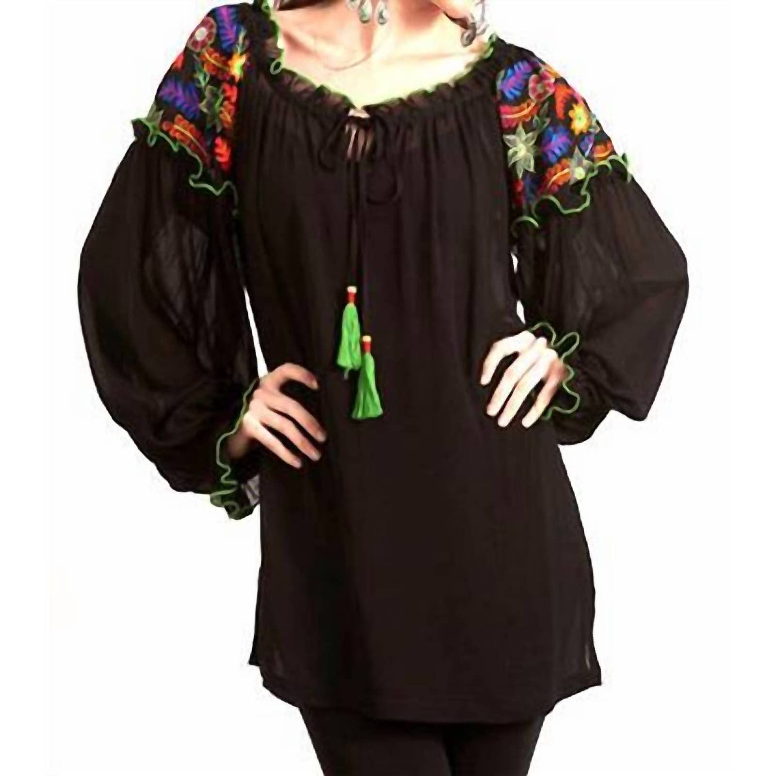 Designer ROJA COLLECTION Isabella Peasant Top In Black | Grailed