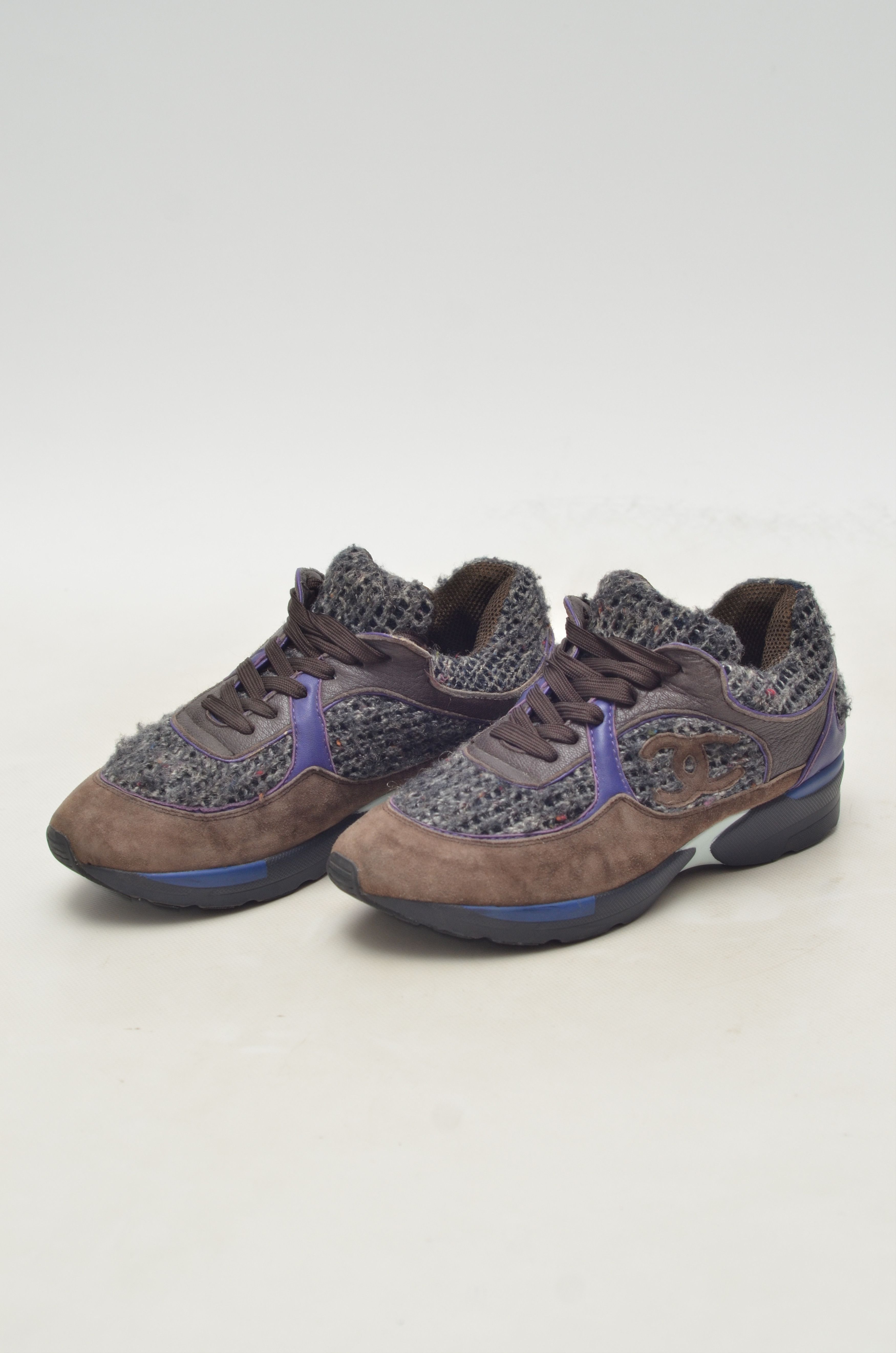 Avant Garde × Hype × Luxury Chanel Luxury Suede & Tweed Sneakers Size ...