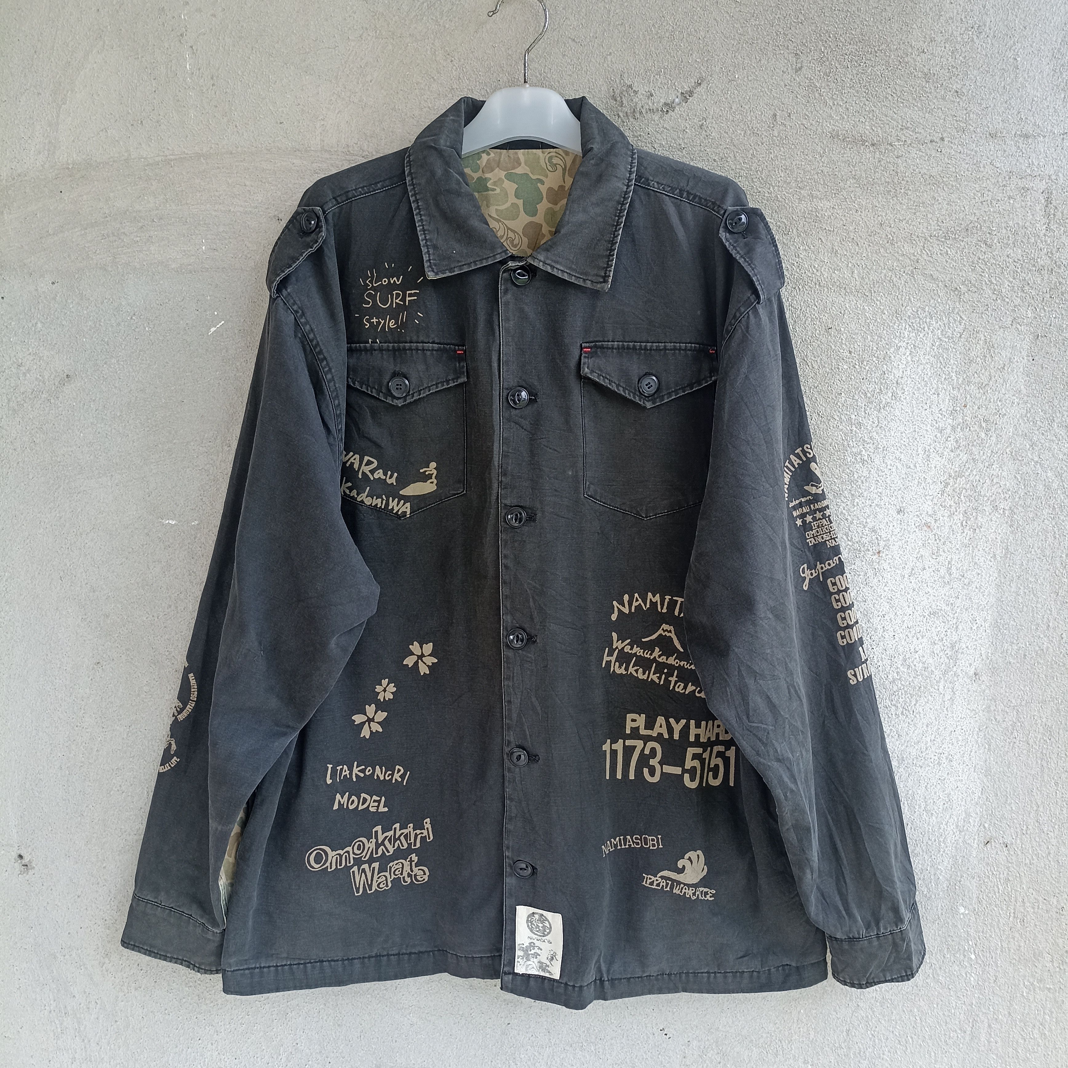 Japanese Brand × Streetwear Faded Namiasobi Surf Style Light Jacket ...
