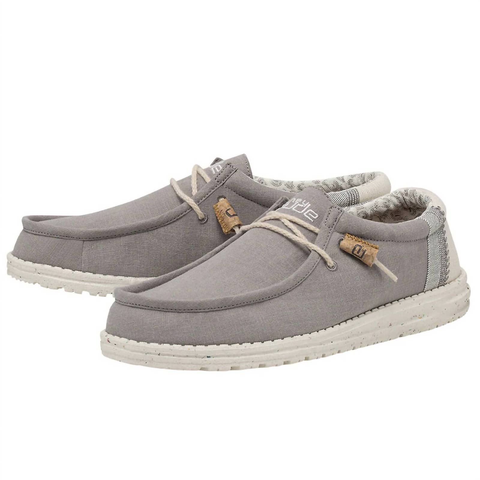 Designer HEY DUDE Men's Wally Linen Shoes In Natural Grey | Grailed