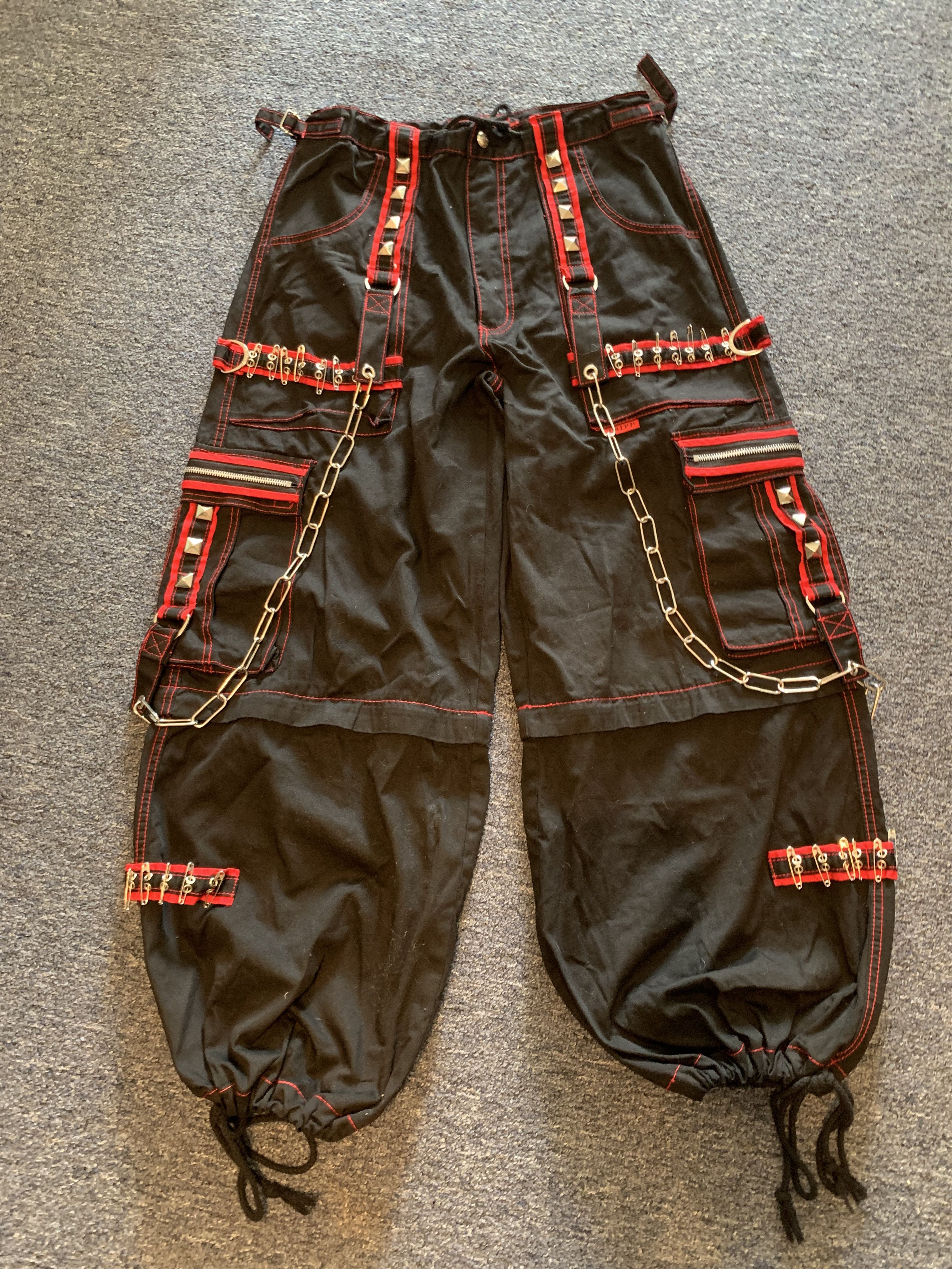 Tripp Nyc Men's Tripp NYC black and red pants | Grailed