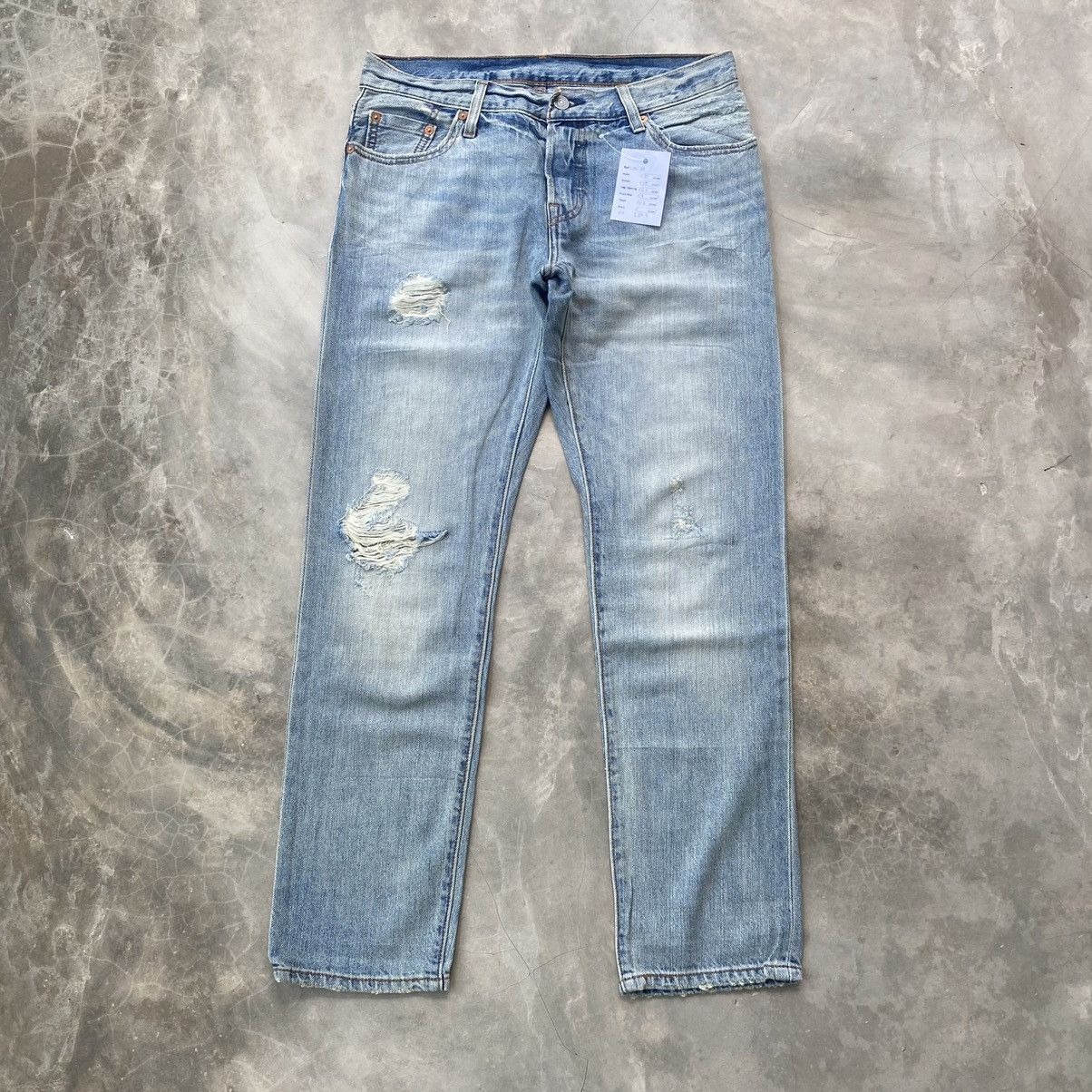 Levi's × Vintage Levis 501 CT White Oak Selvedge Jeans Light Blue Wash ...