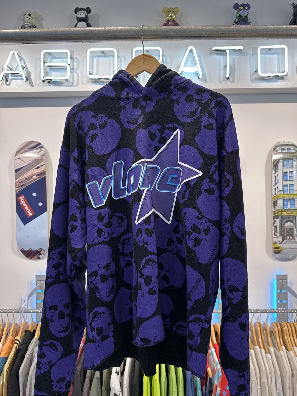 Vlone Vlone skull hoodie purple | Grailed