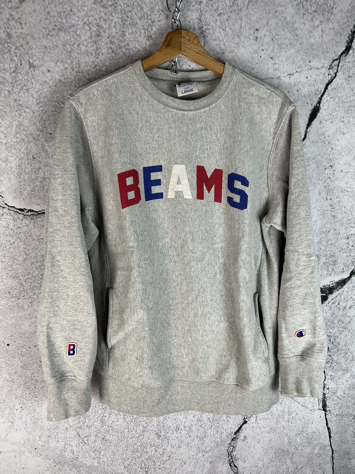 Vintage Champion x Beams logo sweatshirt | Grailed