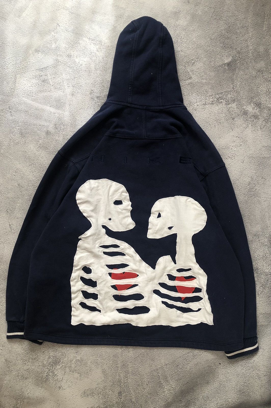 Nike vintage custom nike Skeleton Y2k hoodie | Grailed