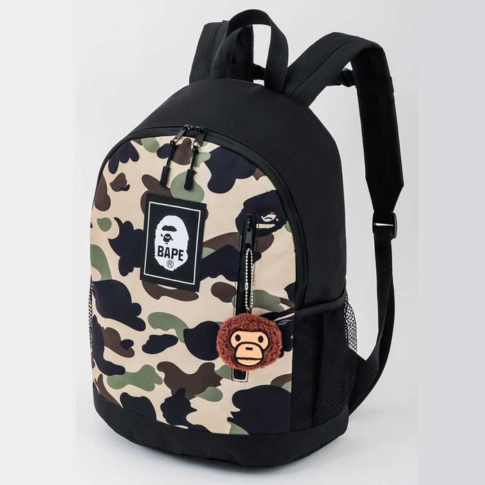 Bape 2022 BAPE MILO CAMO BACKPACK BAG + MILO HEAD KEYCHAIN | Grailed