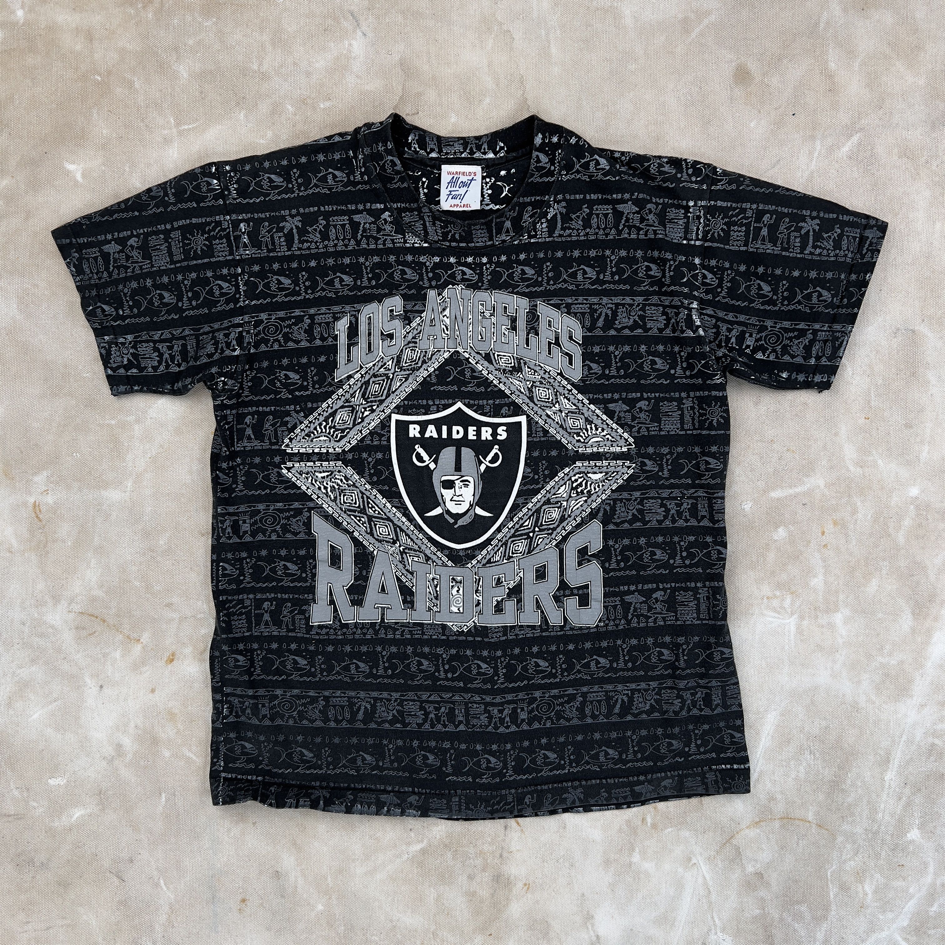 Vintage 80s-90s Los Angeles Raiders Warfield's All Out Fan! Tee | Grailed