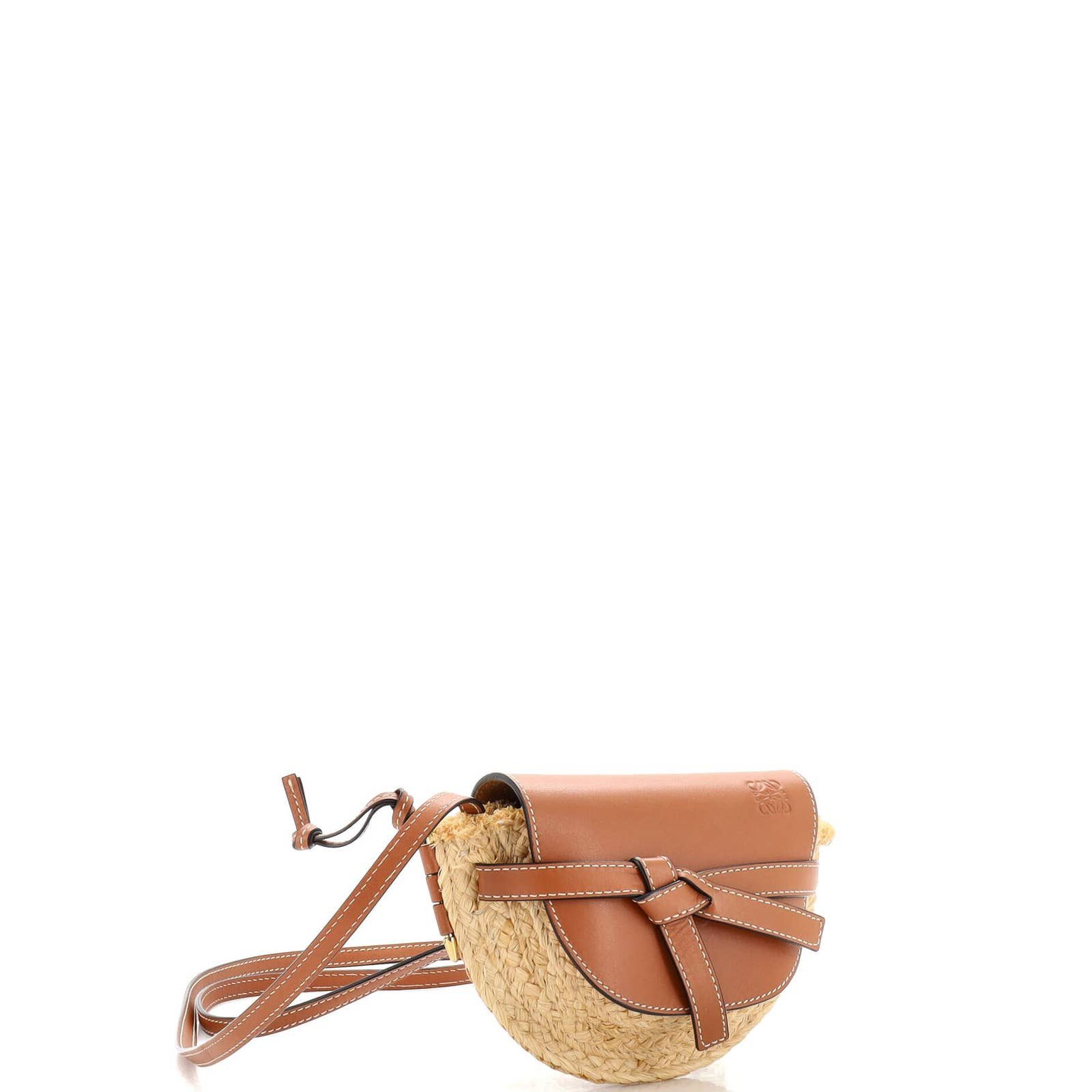 Loewe Gate Shoulder Bag Leather and Straw Mini | Grailed