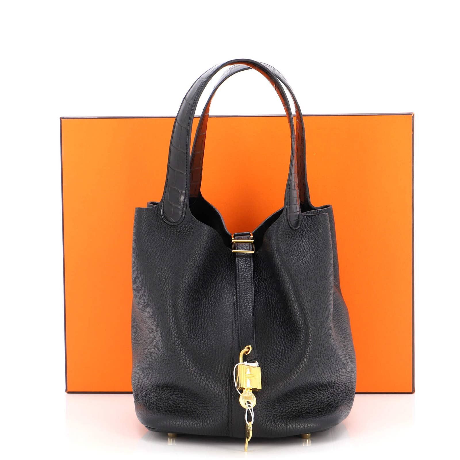 Hermes Touch Picotin Lock Bag Clemence with Matte Alligator MM | Grailed