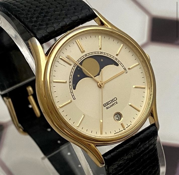 Vintage VTG 90s SEIKO MOONPHASE WATCH | Grailed