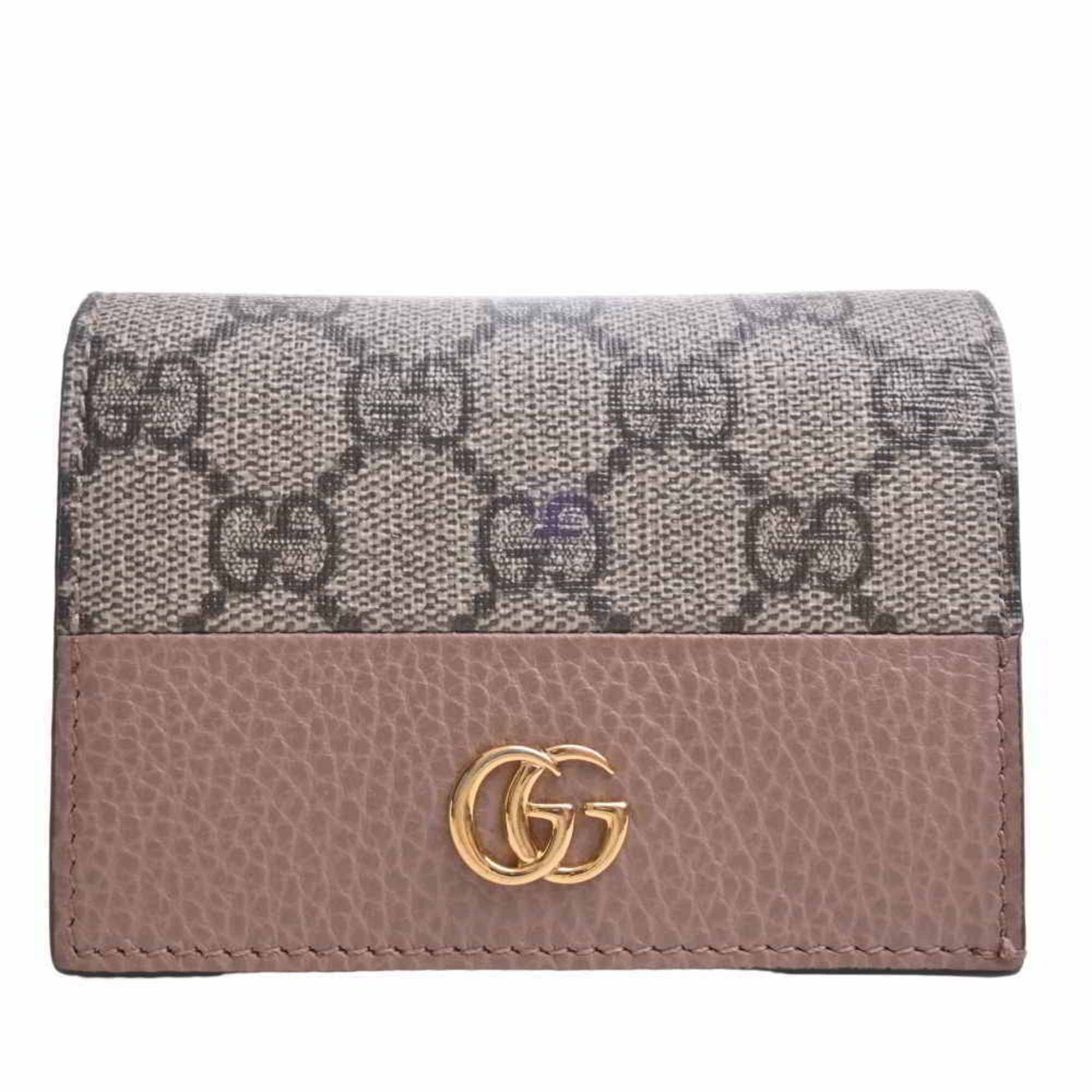 Gucci Gucci GG Supreme Marmont card case folio wallet 658610 beige ...