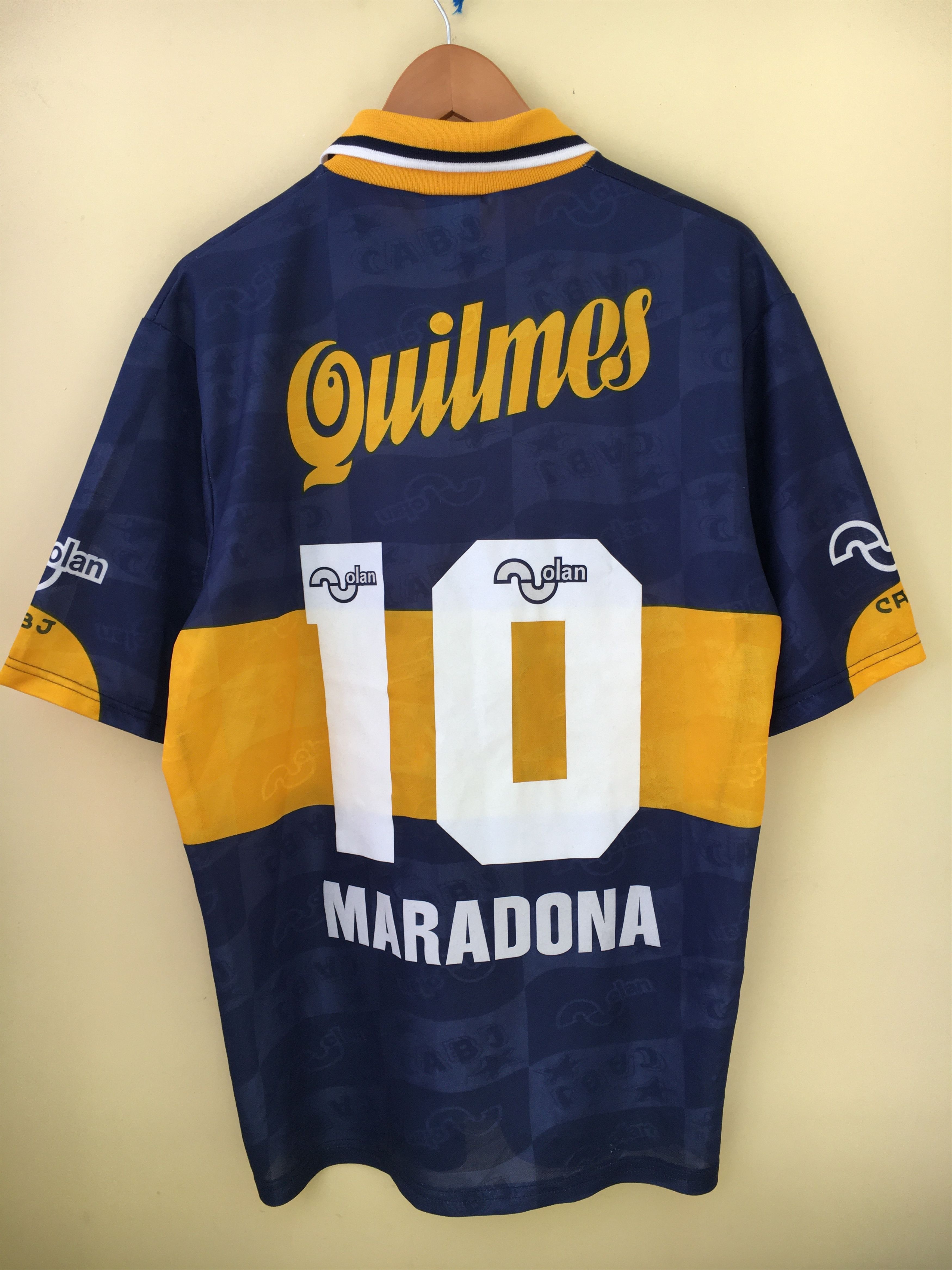 Vintage Boca Juniors CABJ #10 Maradona 1995 Olan soccer jersey shirt ...