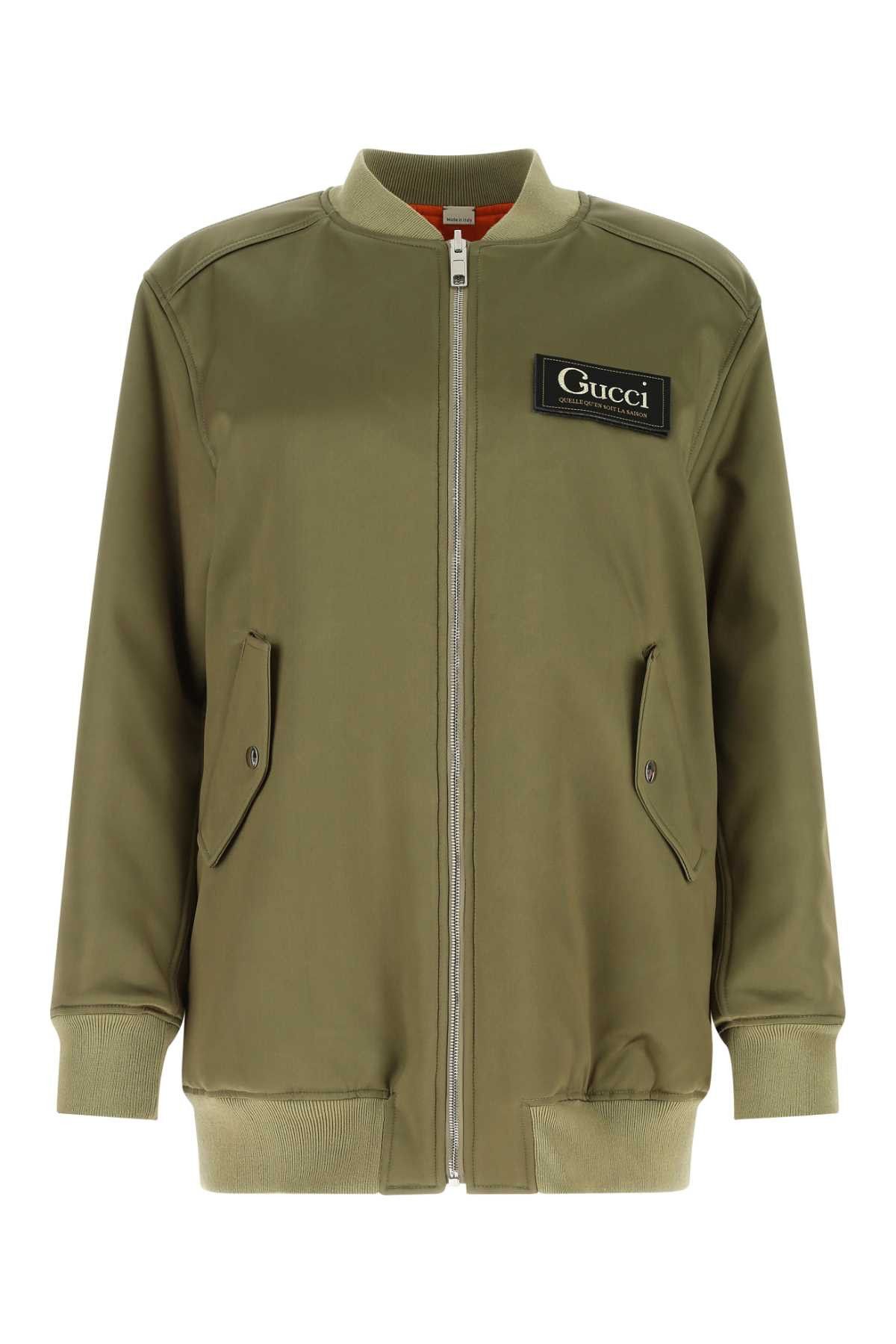 Gucci Army Green Acetate Blend Padded Jacket | Grailed