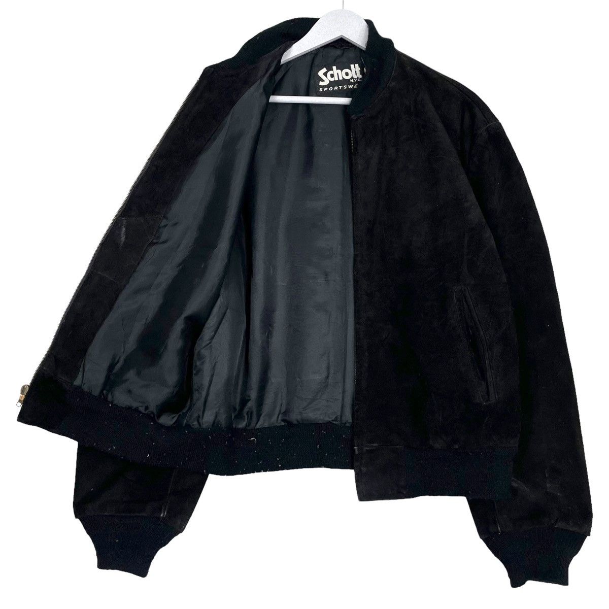 Vintage 💥90s SCHOTT USA SUEDE LEATHER BOMBER JACKET | Grailed