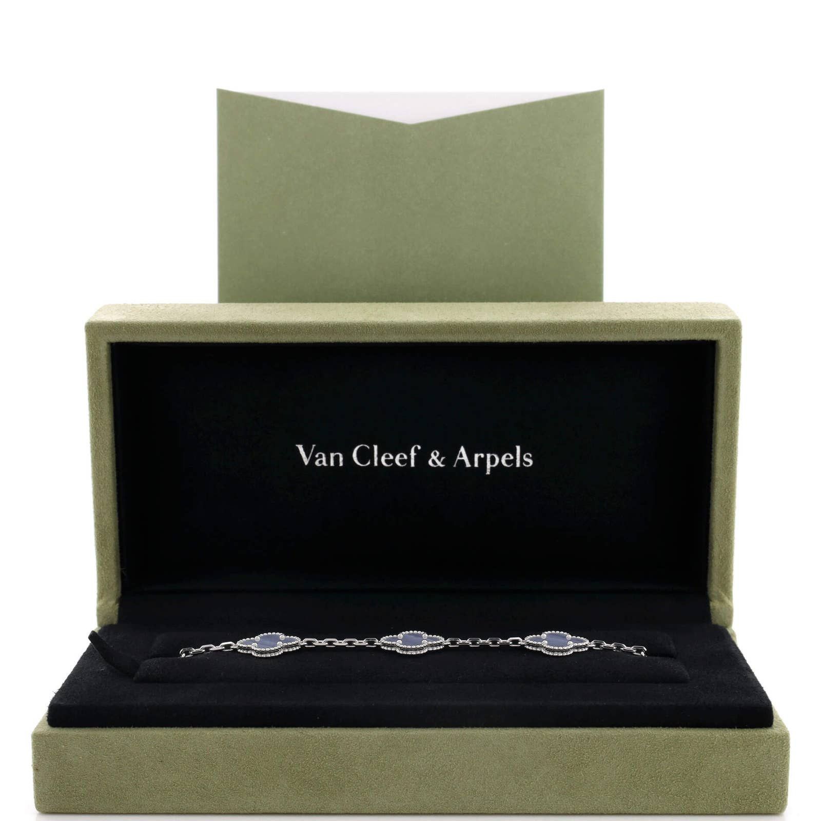 Van Cleef & Arpels Vintage Alhambra 5 Motifs Bracelet 18K White Gold ...