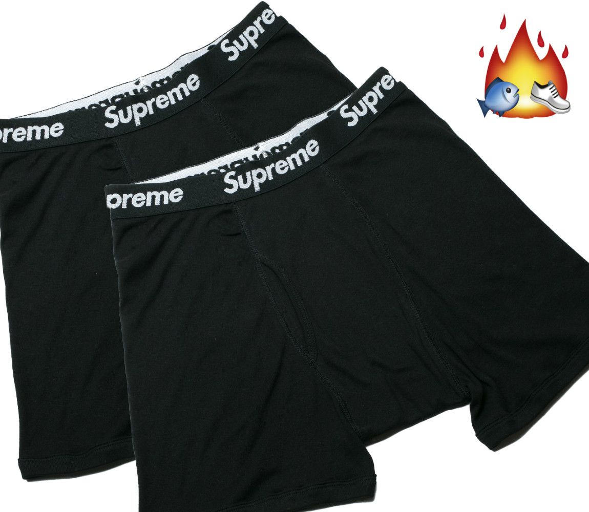 Supreme Medium - 2 PACK Supreme Hanes - Black Boxers Briefs | Grailed