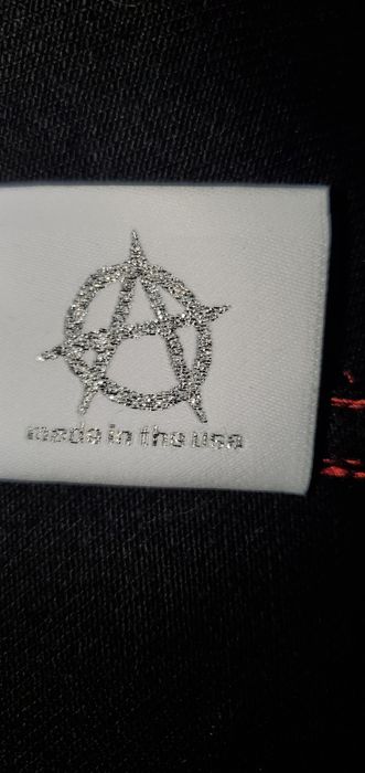Revenge REVENGE RED EMBROIDERED LOGO BLACK DENIM JACKET | Grailed