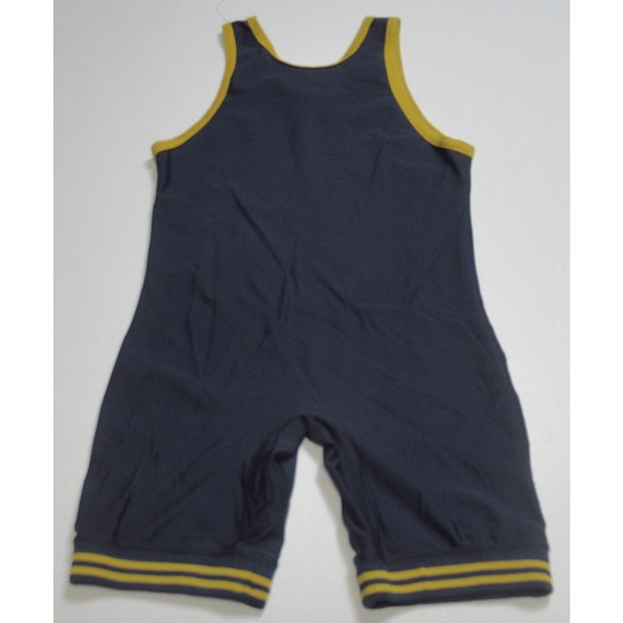 Generic Vintage Cliff Keen Wrestling Singlet navy Blue Yellow Adult ...