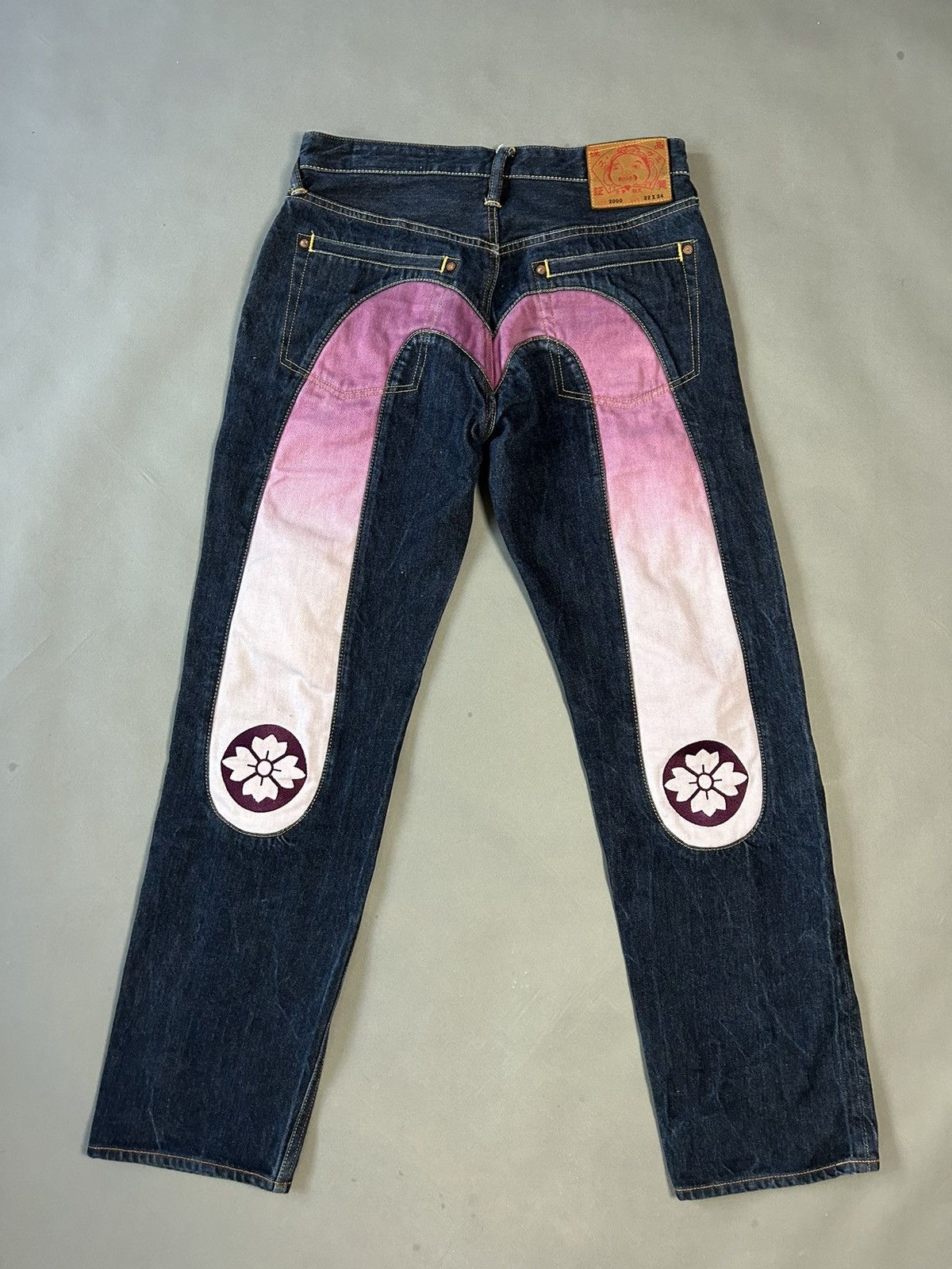 Evisu × Japanese Brand × Vintage Evisu Japan vintage selvedge daicock jeans purple gradient ...