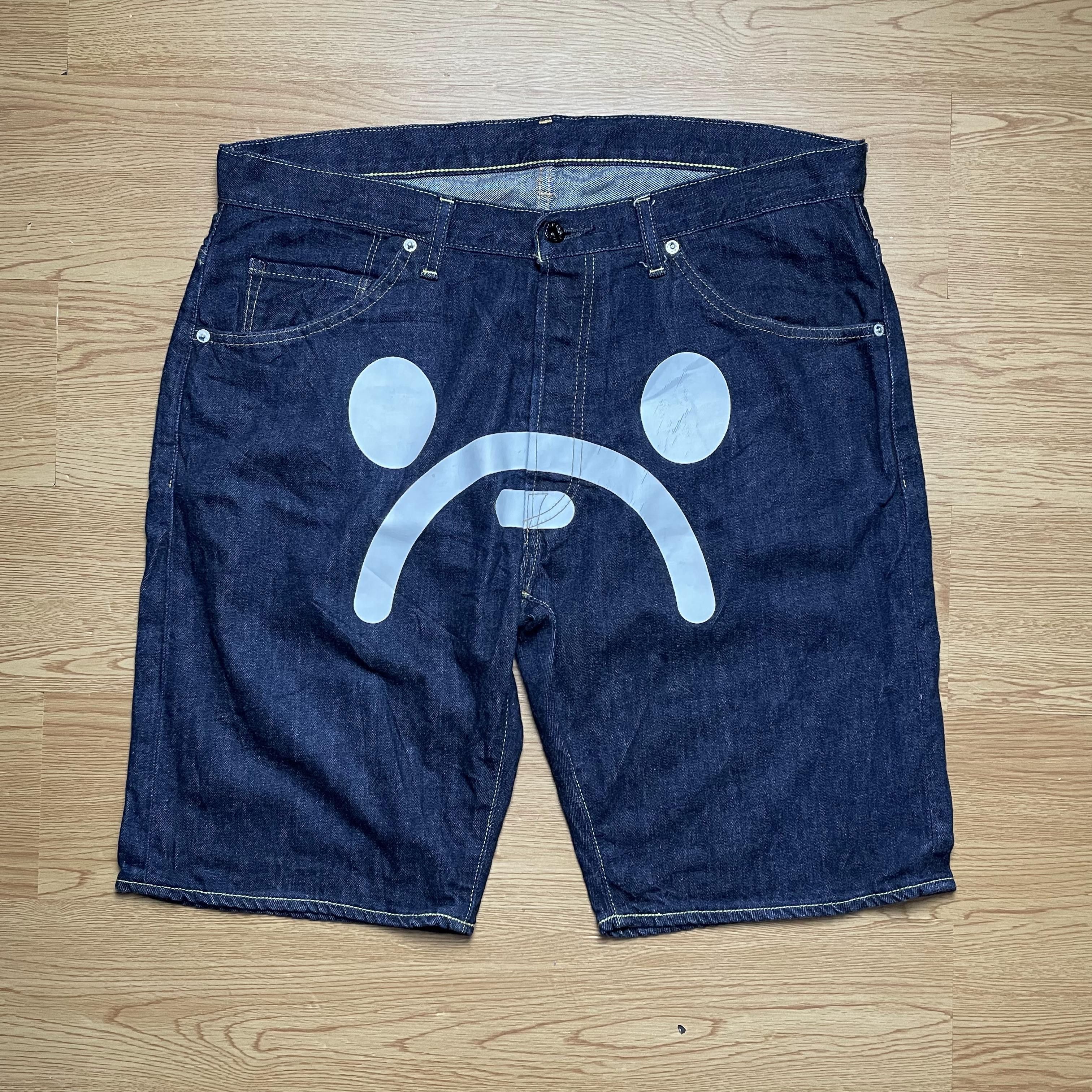 Bape Bape Baby Milo Sad Face Jorts | Grailed