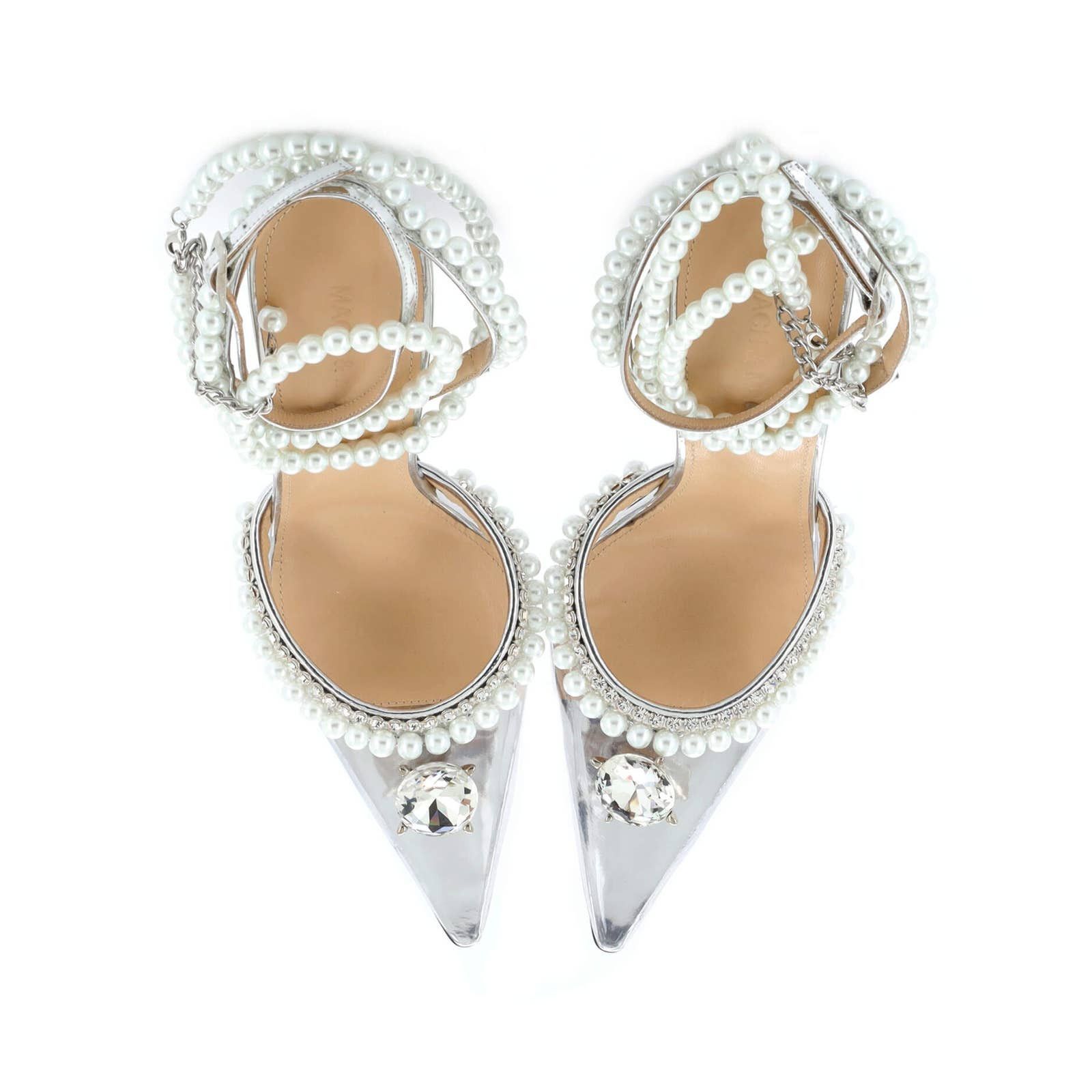 MACH & MACH Women's Diamond of Elizabeth Ankle Strap Pumps PVC None ...