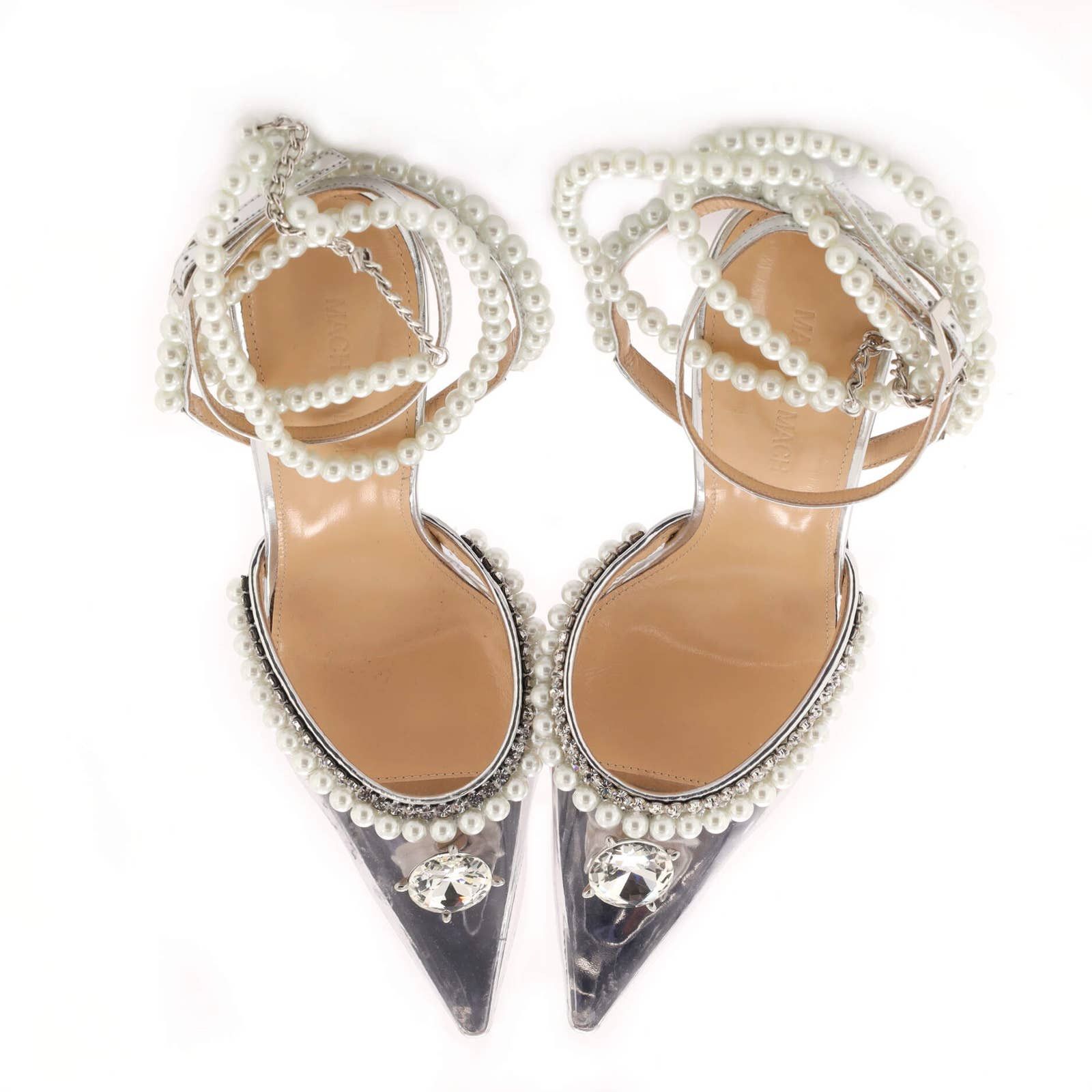 MACH & MACH Women's Diamond of Elizabeth Ankle Strap Pumps PVC None ...