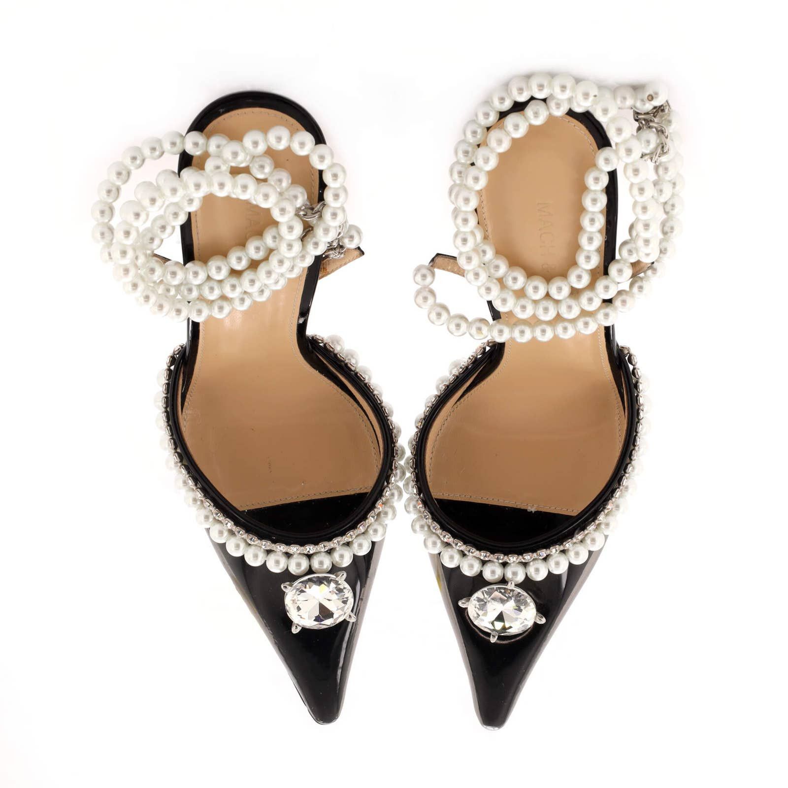 MACH & MACH Women's Diamond of Elizabeth Ankle Strap Pumps PVC None ...