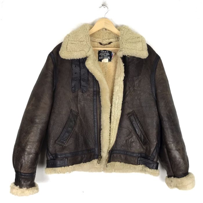 Schott Schott Bros B3 Sheepskin Military Leather Jacket | Grailed