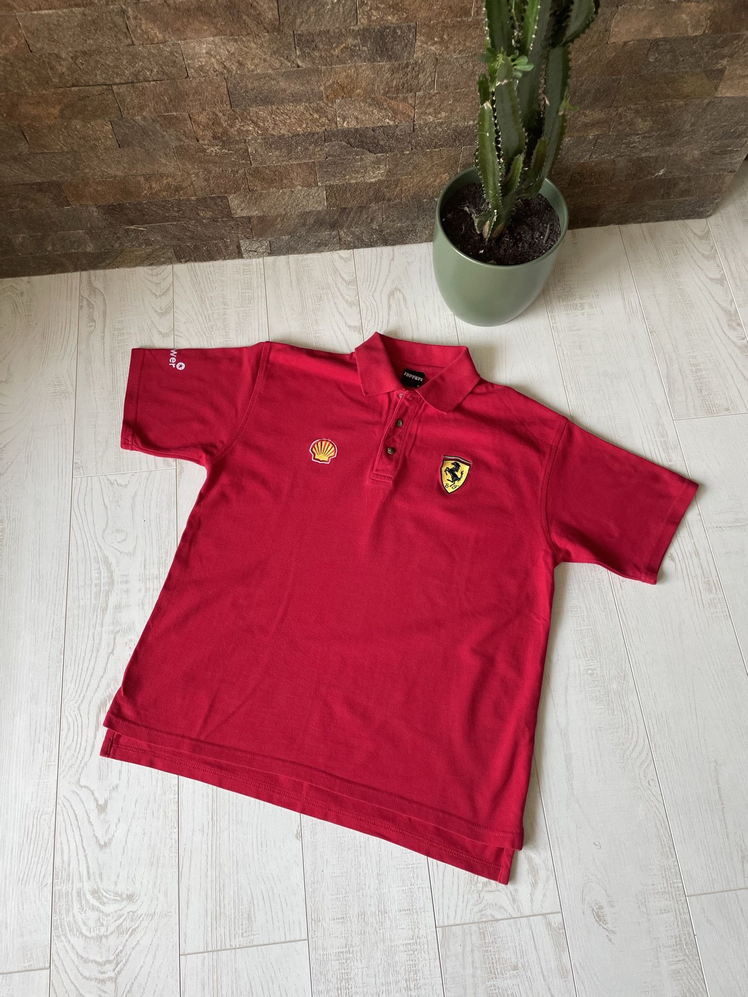 Ferrari × Formula 1 Vintage Ferrari Formula1 Shell Polo T-Shirt | Grailed