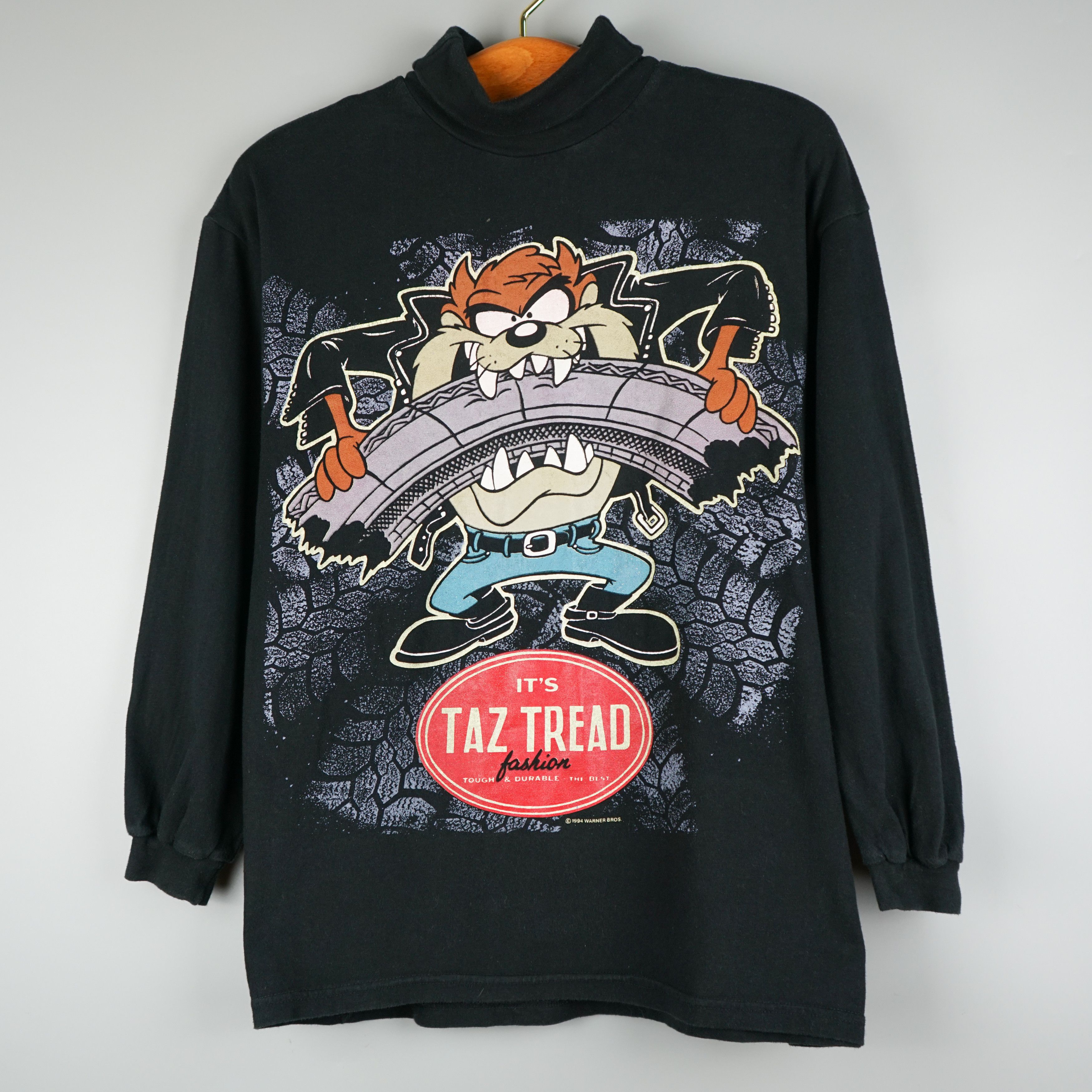 Vintage 1994 TAZ Tasmanian Devil Turtle neck sweatshirt | Grailed