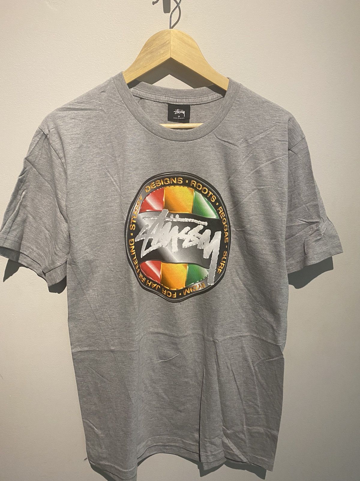 Stussy Stussy Design Roots Reggae Tee Grey | Grailed