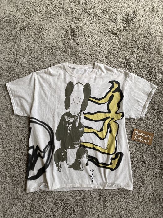 Travis Scott Travis Scott Cactus Jack Kaws for Fragment Tee | Grailed