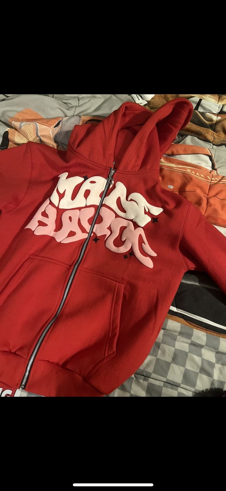 Streetwear MADEHAVOC FULL ZIP HOODIE RED | Grailed