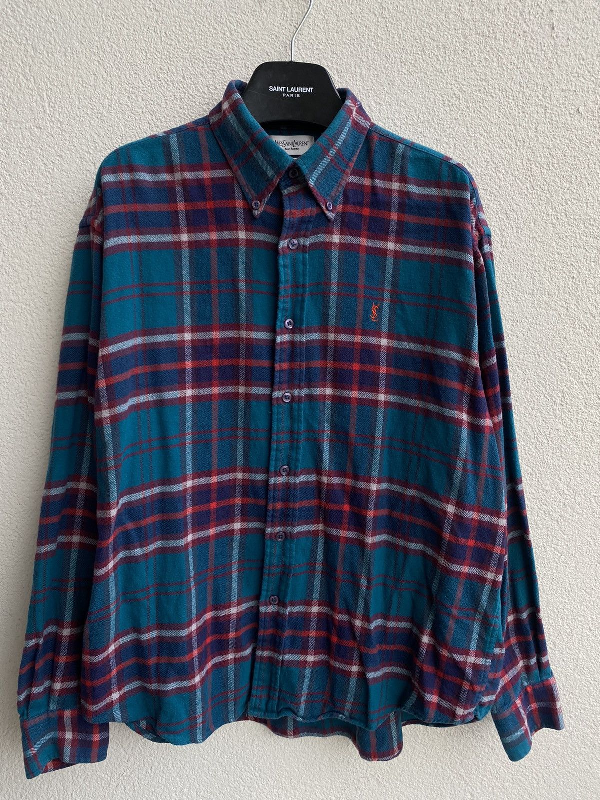Flannel × Vintage × Yves Saint Laurent Flannel YSL Shirt Cotton Heavy ...