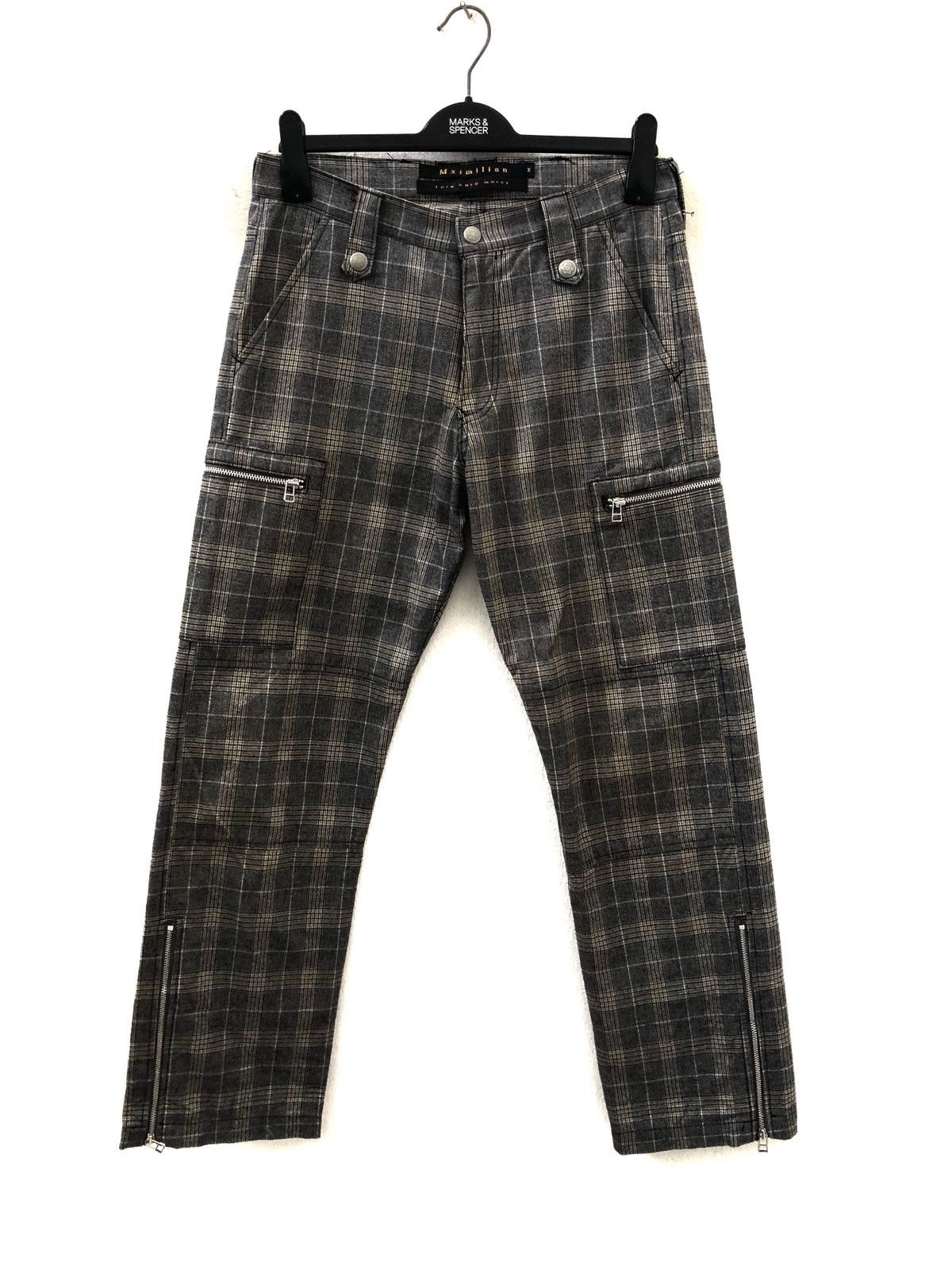 Japanese Brand Mximilian Japan Checkered Bondage Cargo Trouser Pant ...