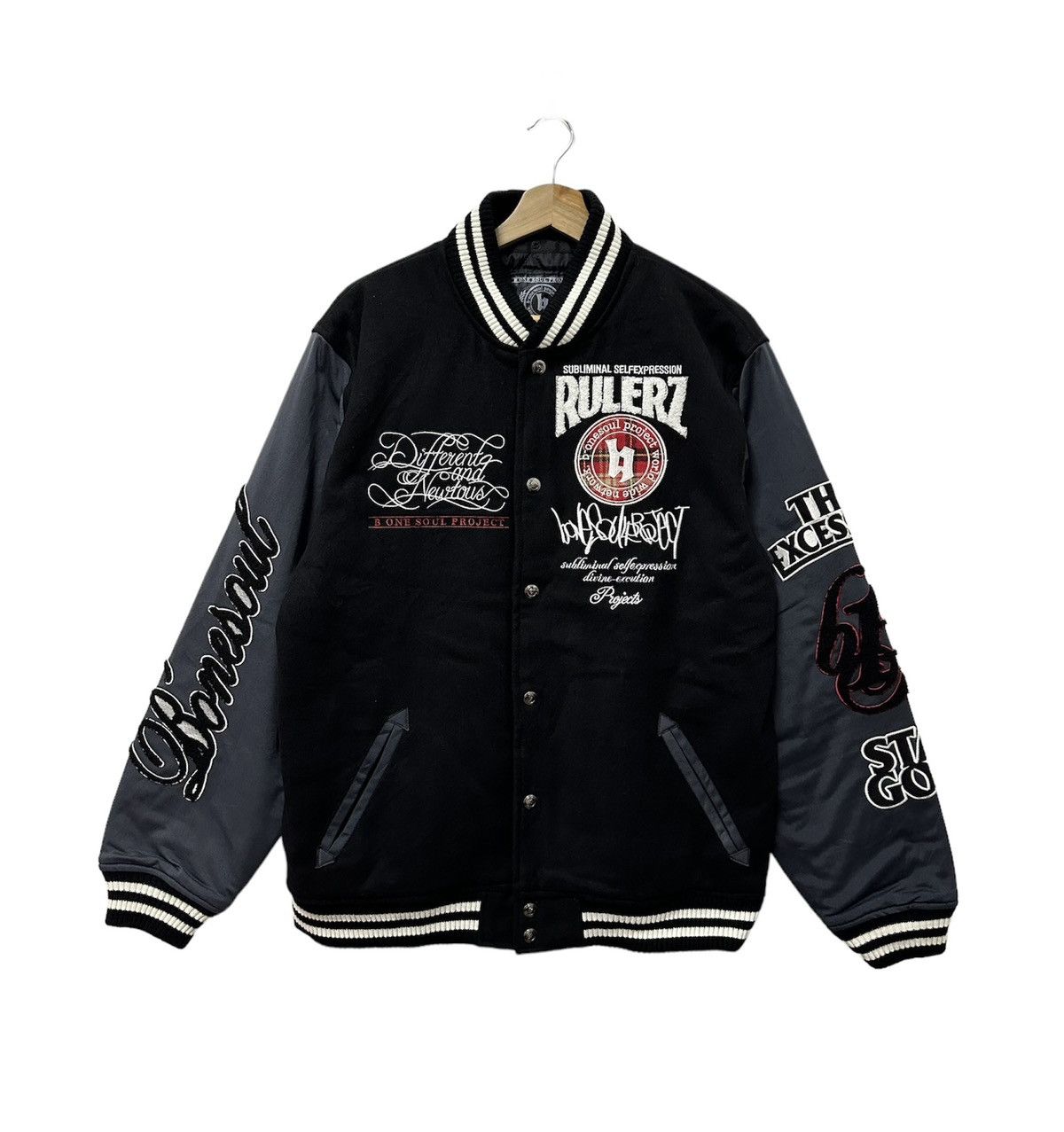 Vintage Vintage B One Soul Project Poem Street Varsity Jacket | Grailed