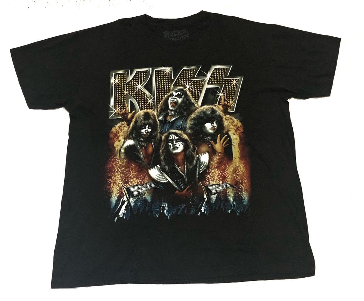 Band Tees × Tour Tee Kiss band tshirt line up crew big print | Grailed