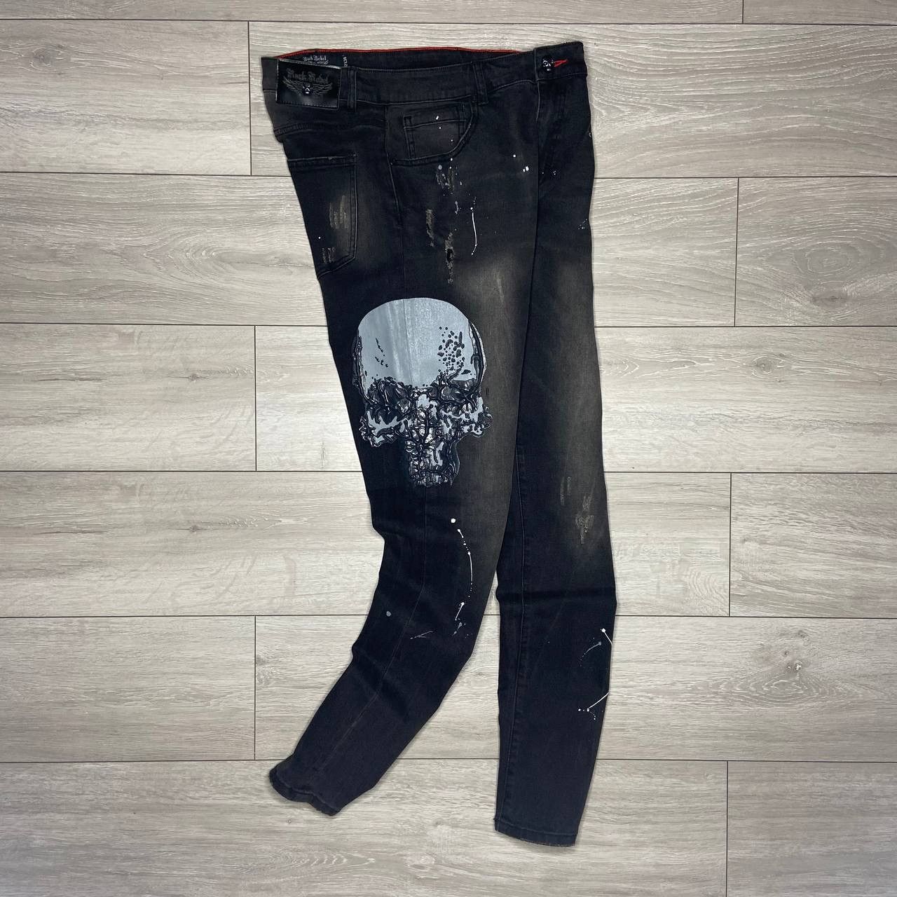 Skulls 💀Exclusive black Rock Rebel EMP skull jeans punk Kurt Cobain ...