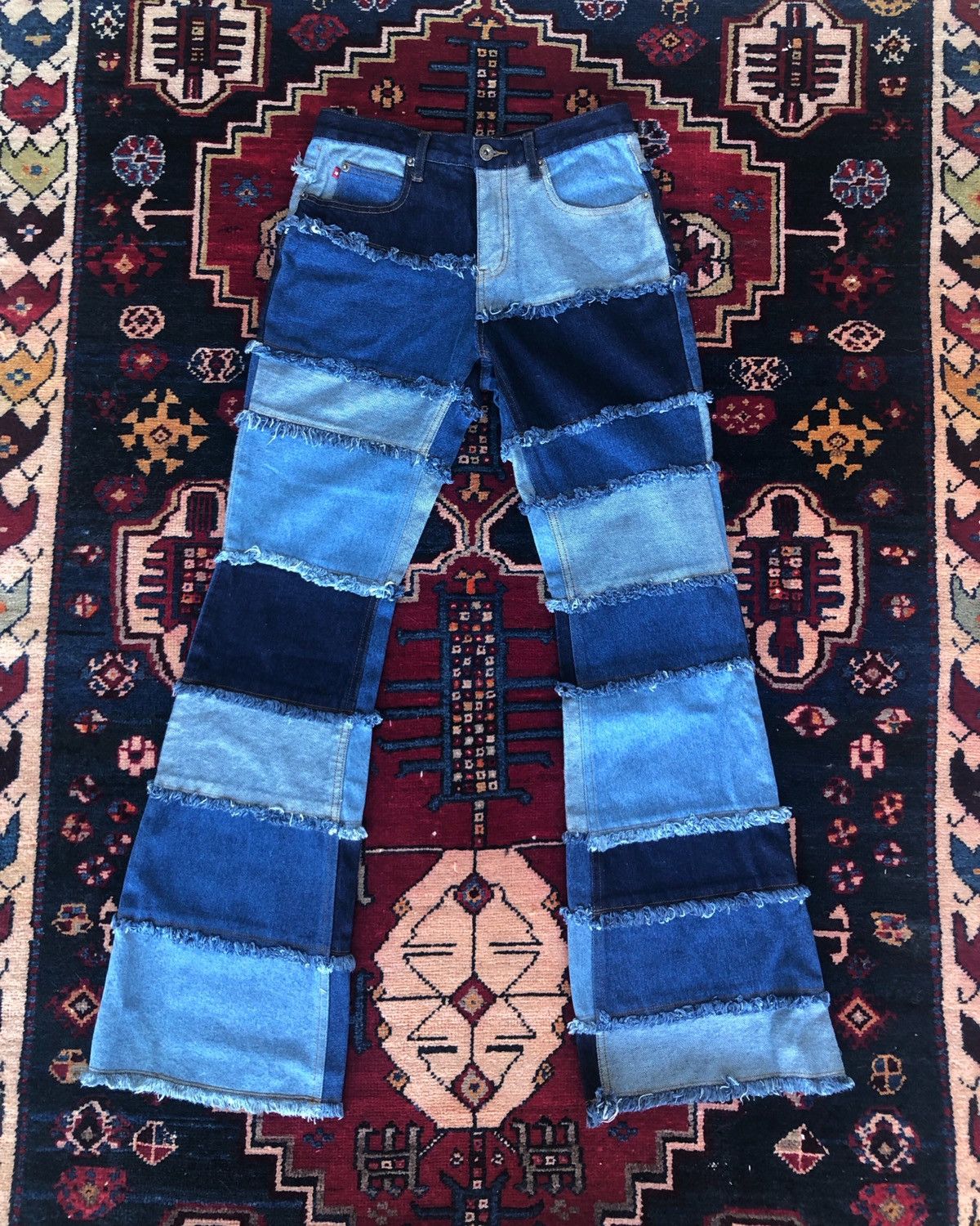 Vintage Vintage patchwork jeans Zana Di 90s flared rave jeans Y2K 28 ...