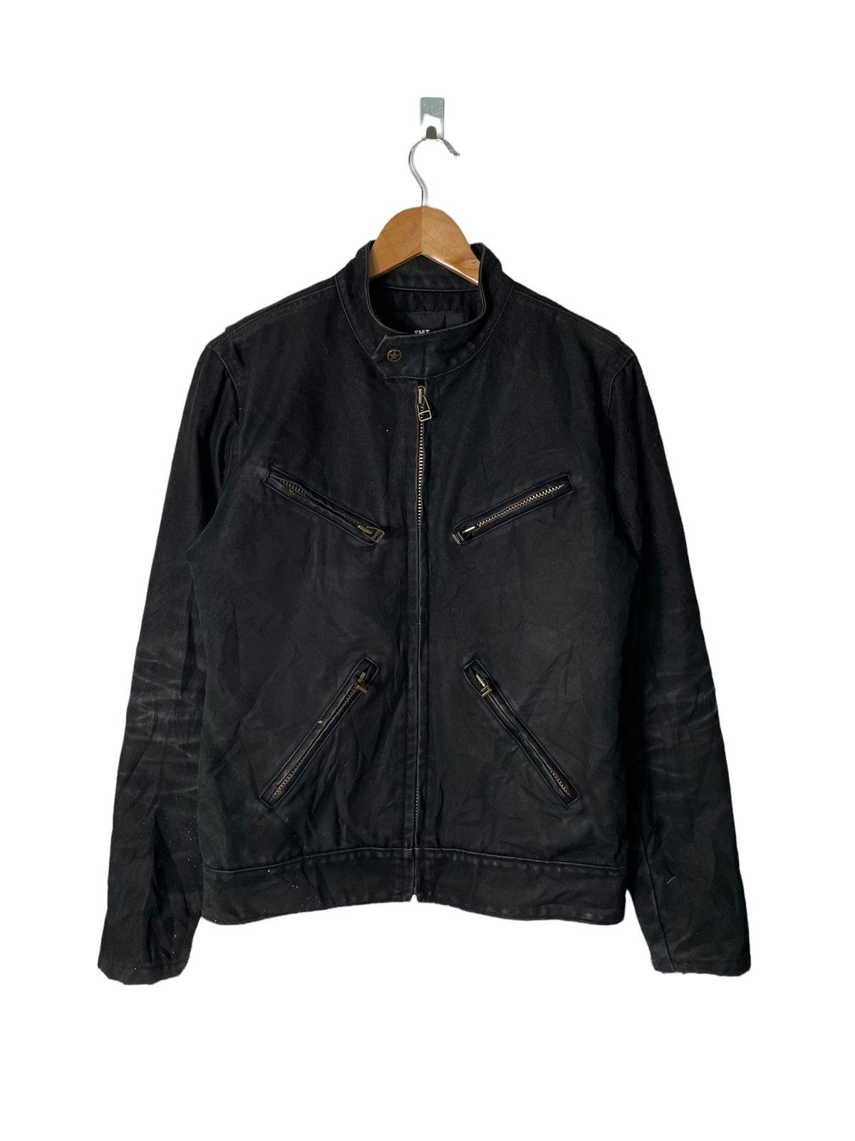 Japanese Brand TMT Biker Cafe Racer Jacket Cow Powder Leather ...