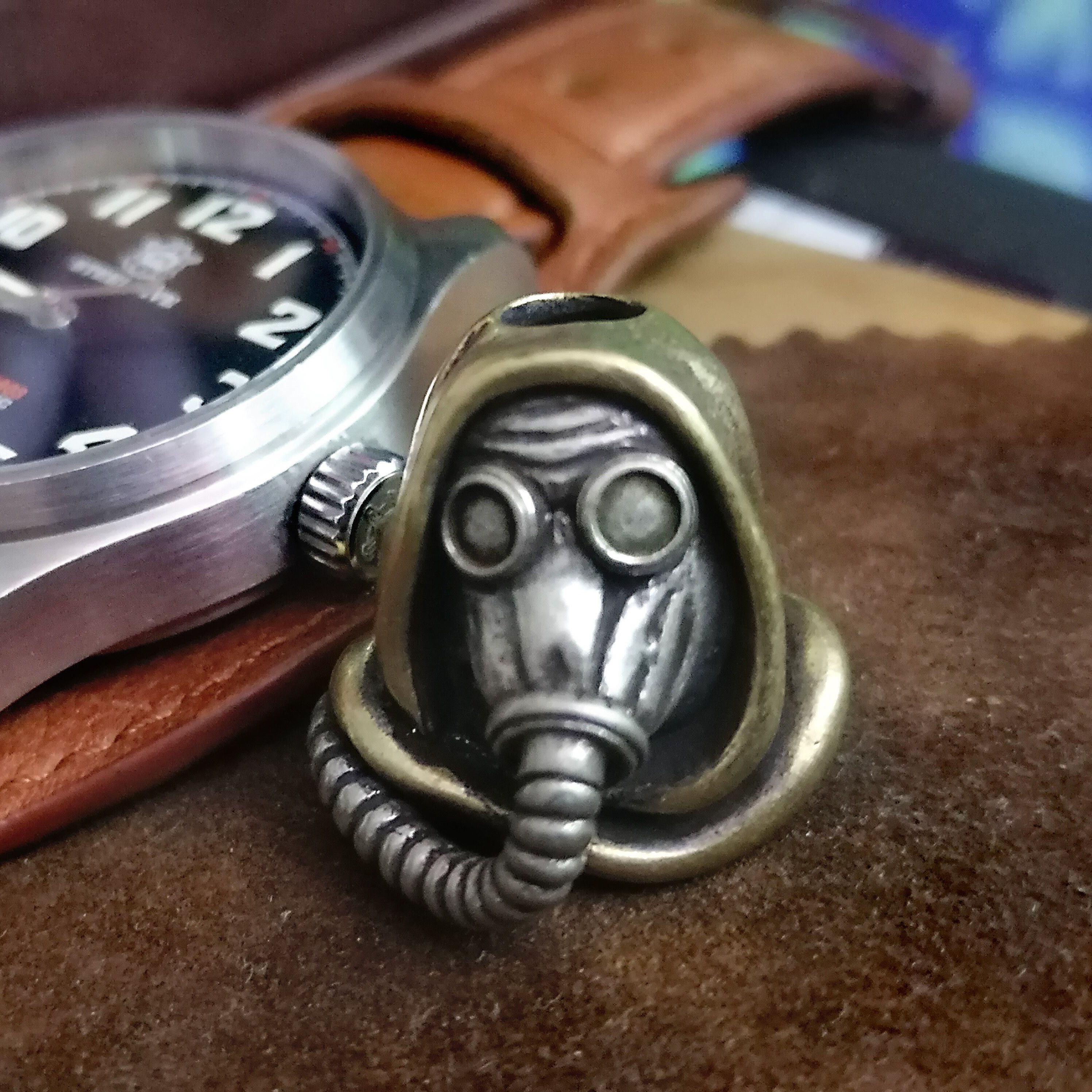 Custom Gas Mask Soldier Skull Knife Beads Paracord EDC Charms | Grailed