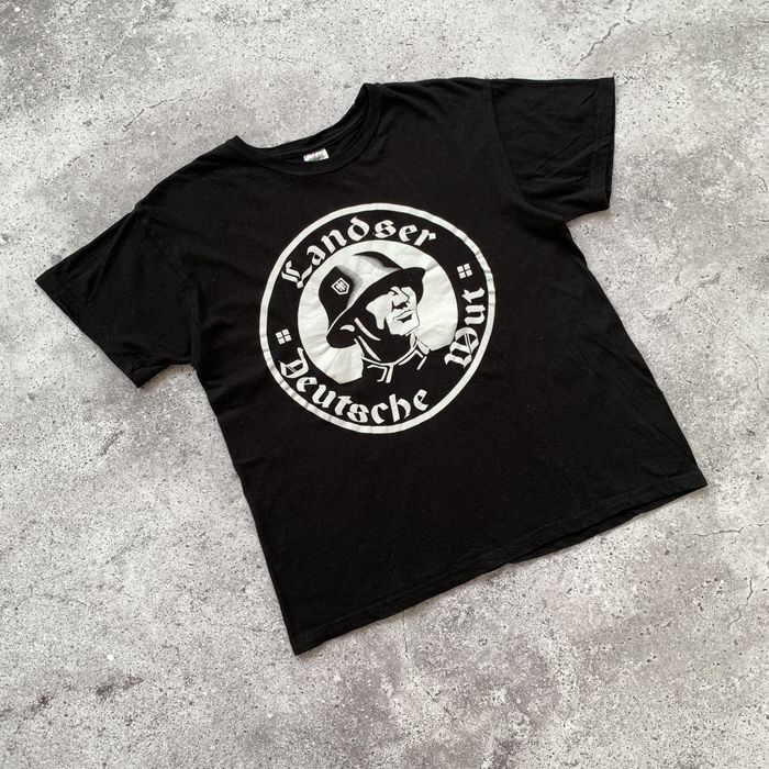Vintage Vintage Landser 90s Nazi Rock Band Graphic Tee Shirt Black M ...