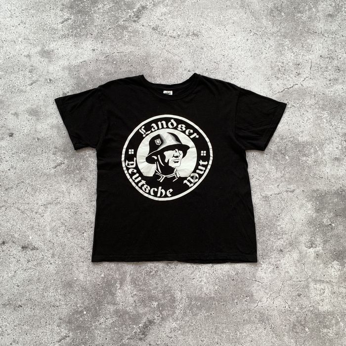 Vintage Vintage Landser 90s Nazi Rock Band Graphic Tee Shirt Black M ...